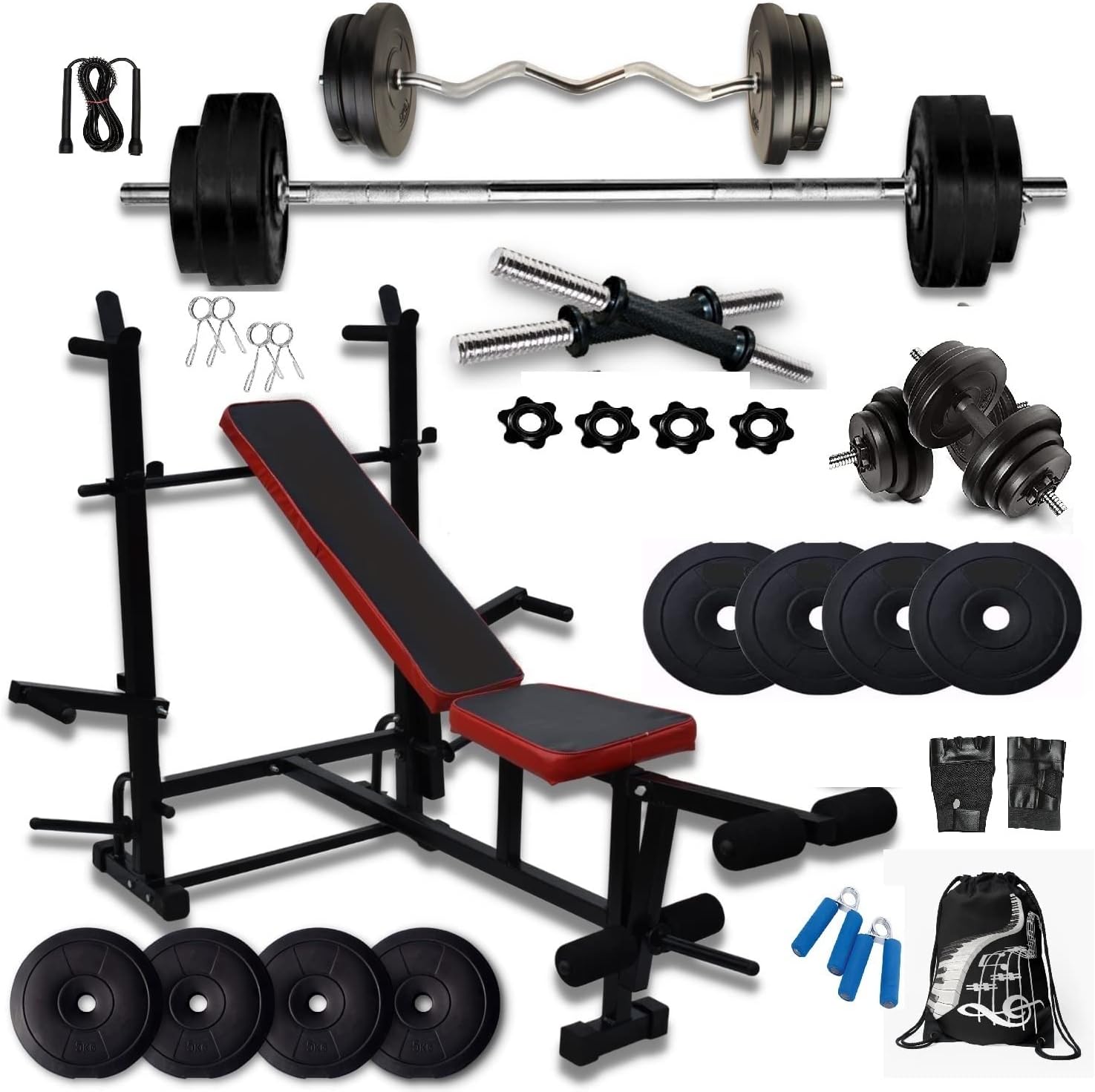 Bodyfit BF-110 KG 8IN1 Bench Combo Home Gym and Fitness Kit. : Amazon ...