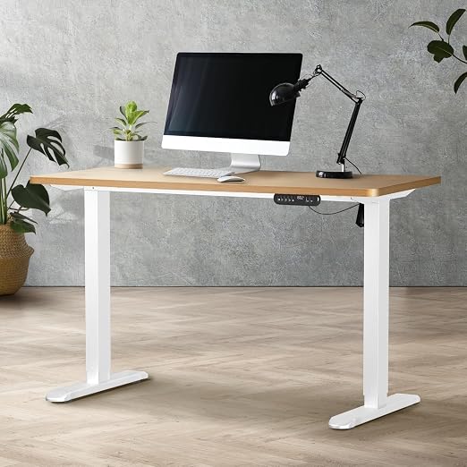 Oikiture Electric Standing Desk with Control Panel Height Adjustable ...