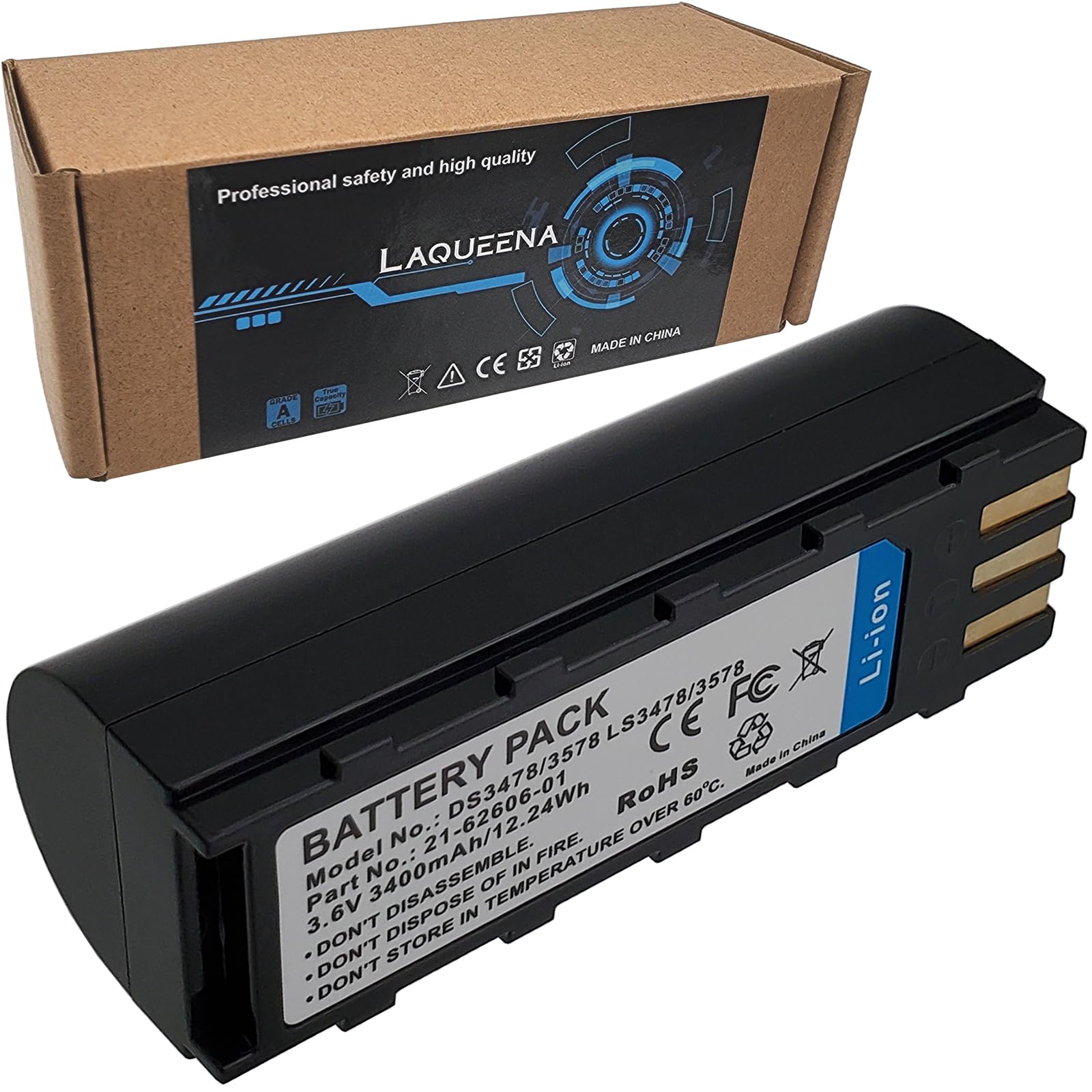Amazon.com: LAQUEENA DS3478 Battery Compatible with Symbol DS3578 ...