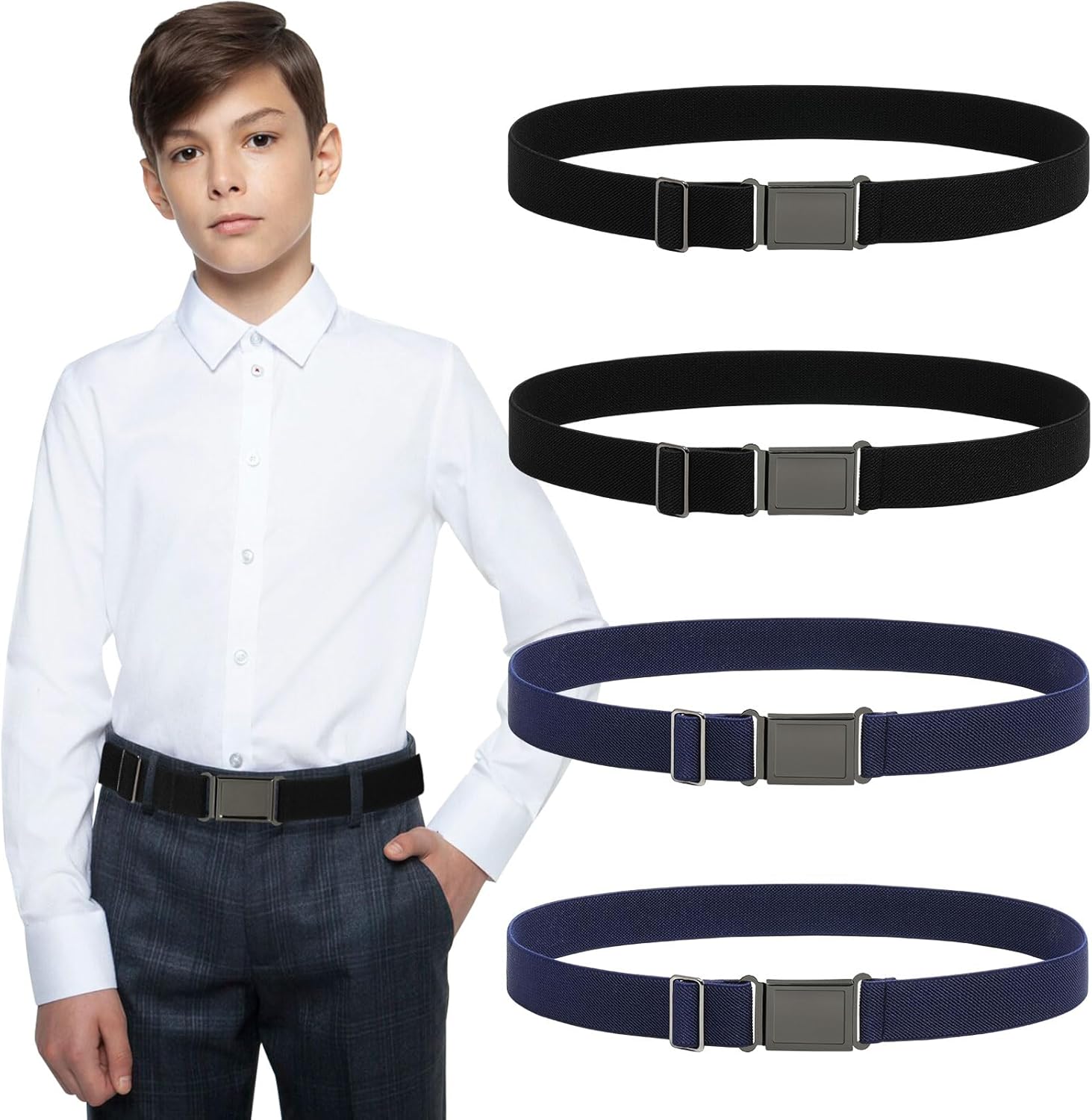Amazon.com: Kajeer Magnetic Boys Belt, Adjustable Elastic Kids Belts ...