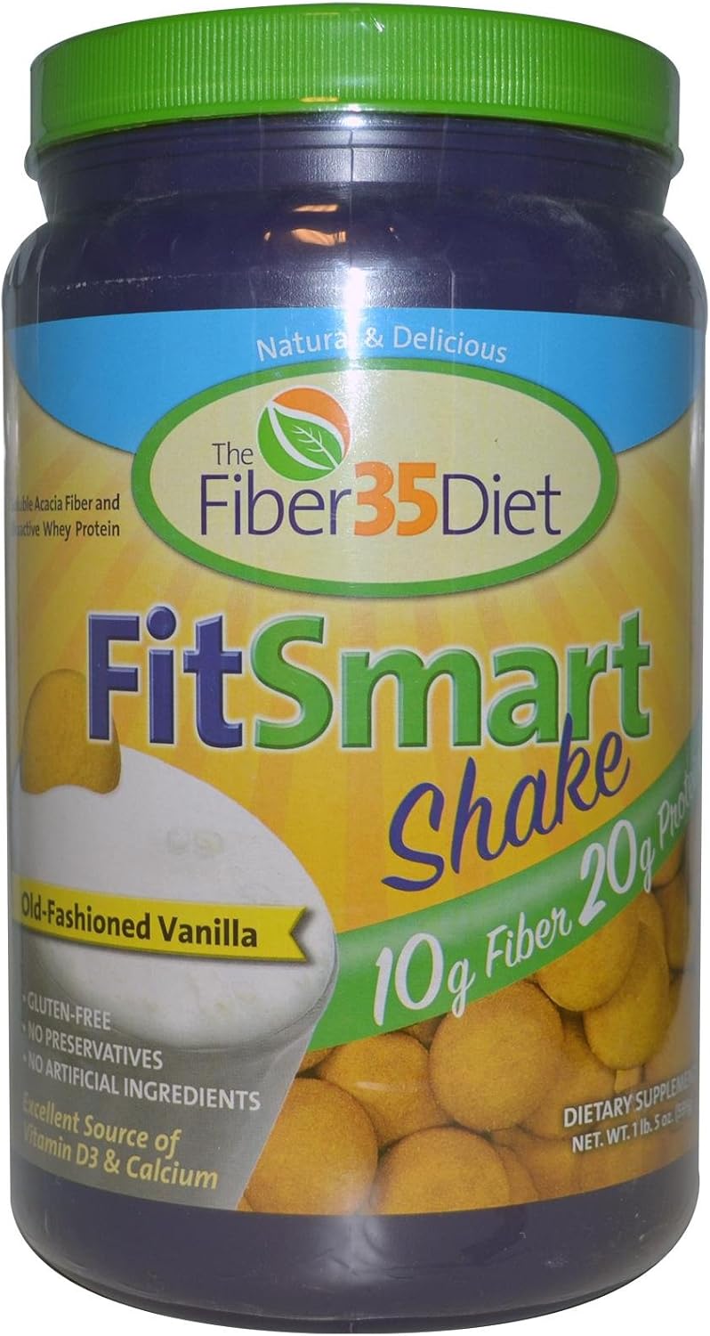 Amazon.com: The Fiber 35 Diet, FitSmart Shake, Old-Fashioned Vanilla, 1 ...