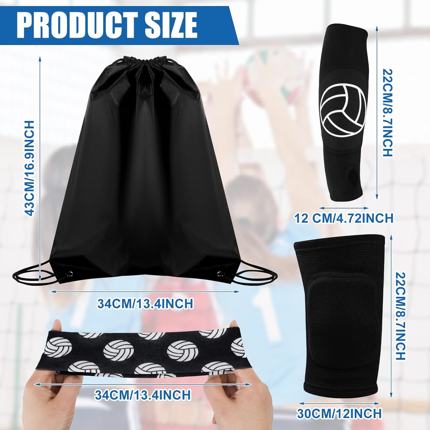 5 piezas de equipo de entrenamiento de voleibol, kit de entrenamiento de voleibol, mangas de ...