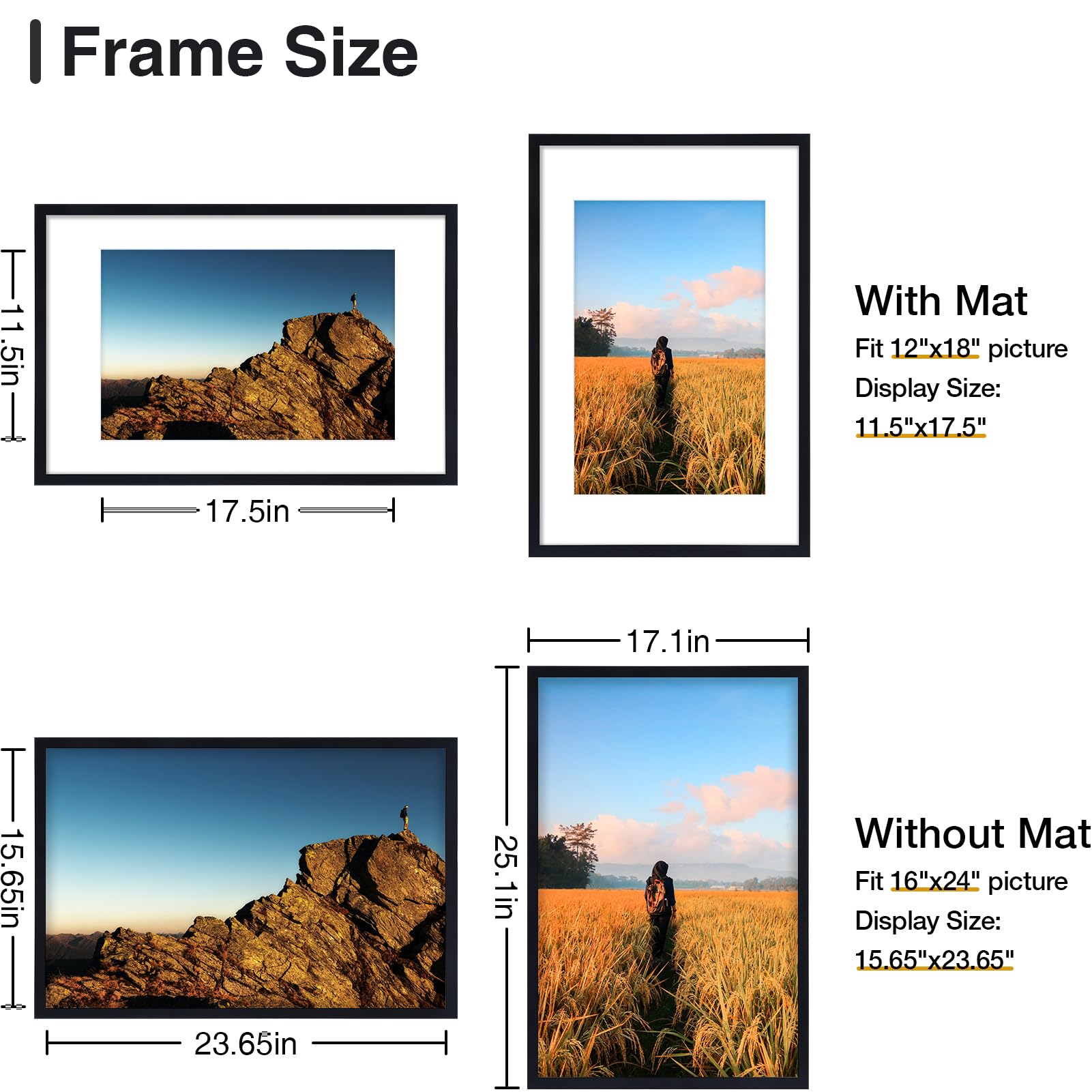 Snapklik.com : Vittanly 16x24 Picture Frame
