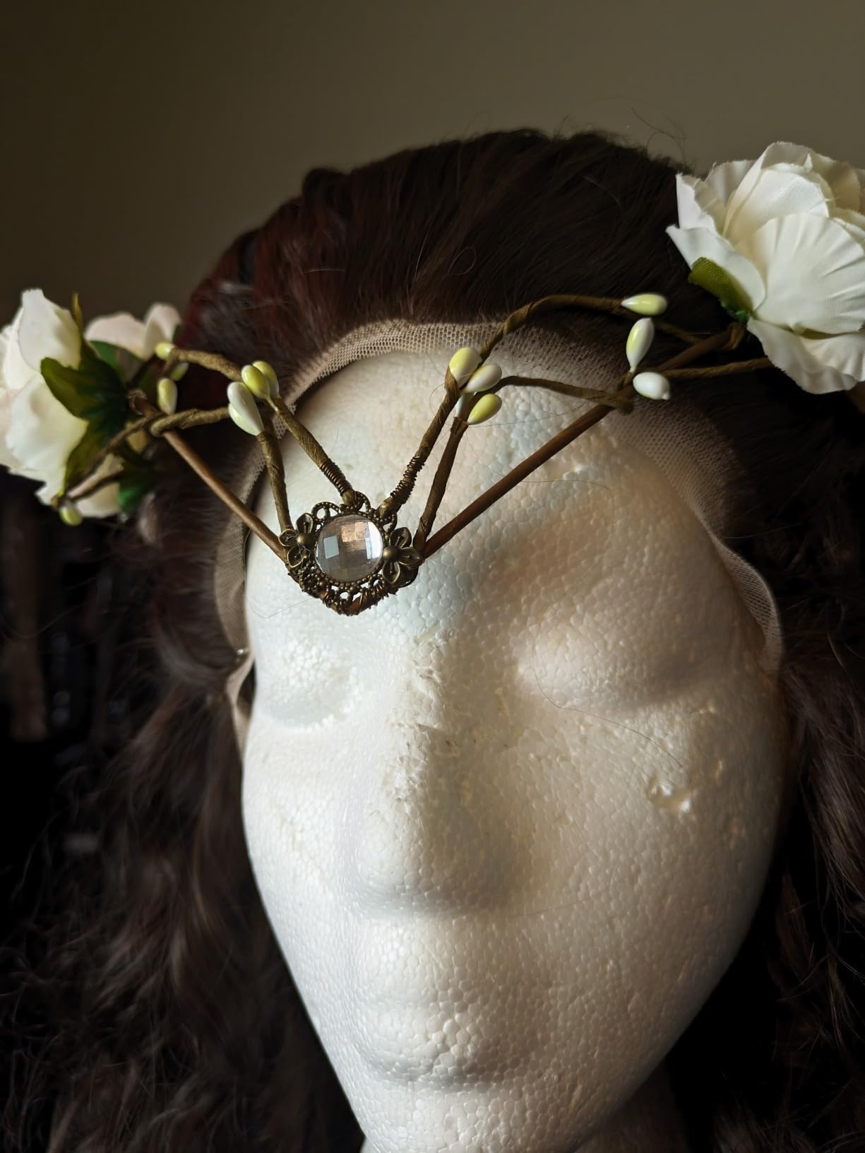 Amazon.com: Black Fairy Flower Crown Headpiece - Handmade Elf Floral ...