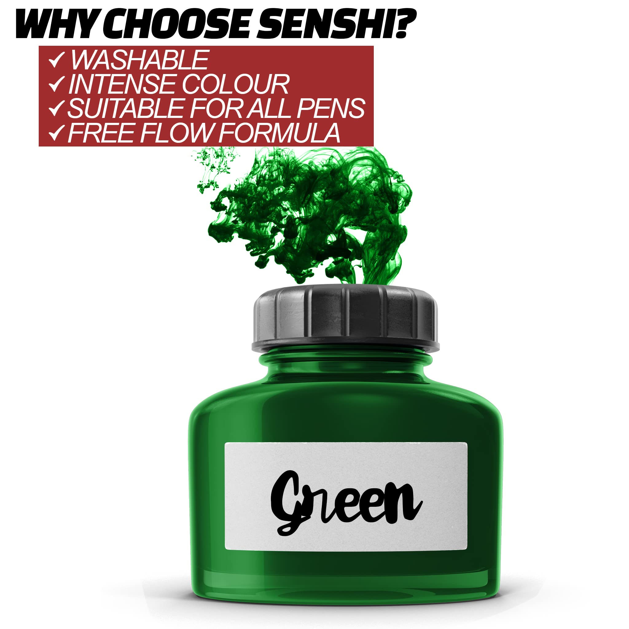 Green Fountain Pen Ink Bottle, Caligraphy Ink Refill for Fountain Pens ...