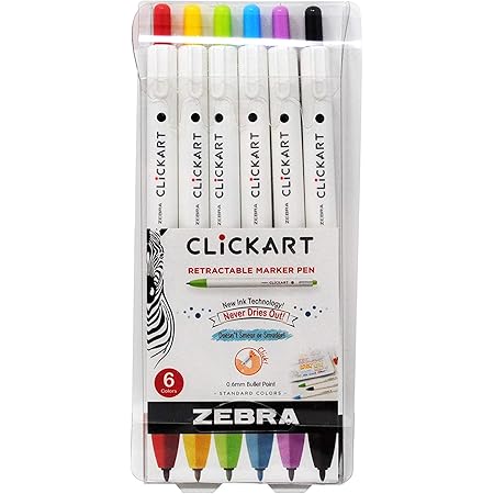 Amazon.com: Zebra Pen Click Art Retractable Marker Pen, Fine Point, 0 ...