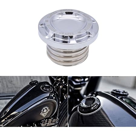 KATUR Motorcycle Chrome CNC Rough Crafts Aluminum Fuel Gas Oil Cap For ...