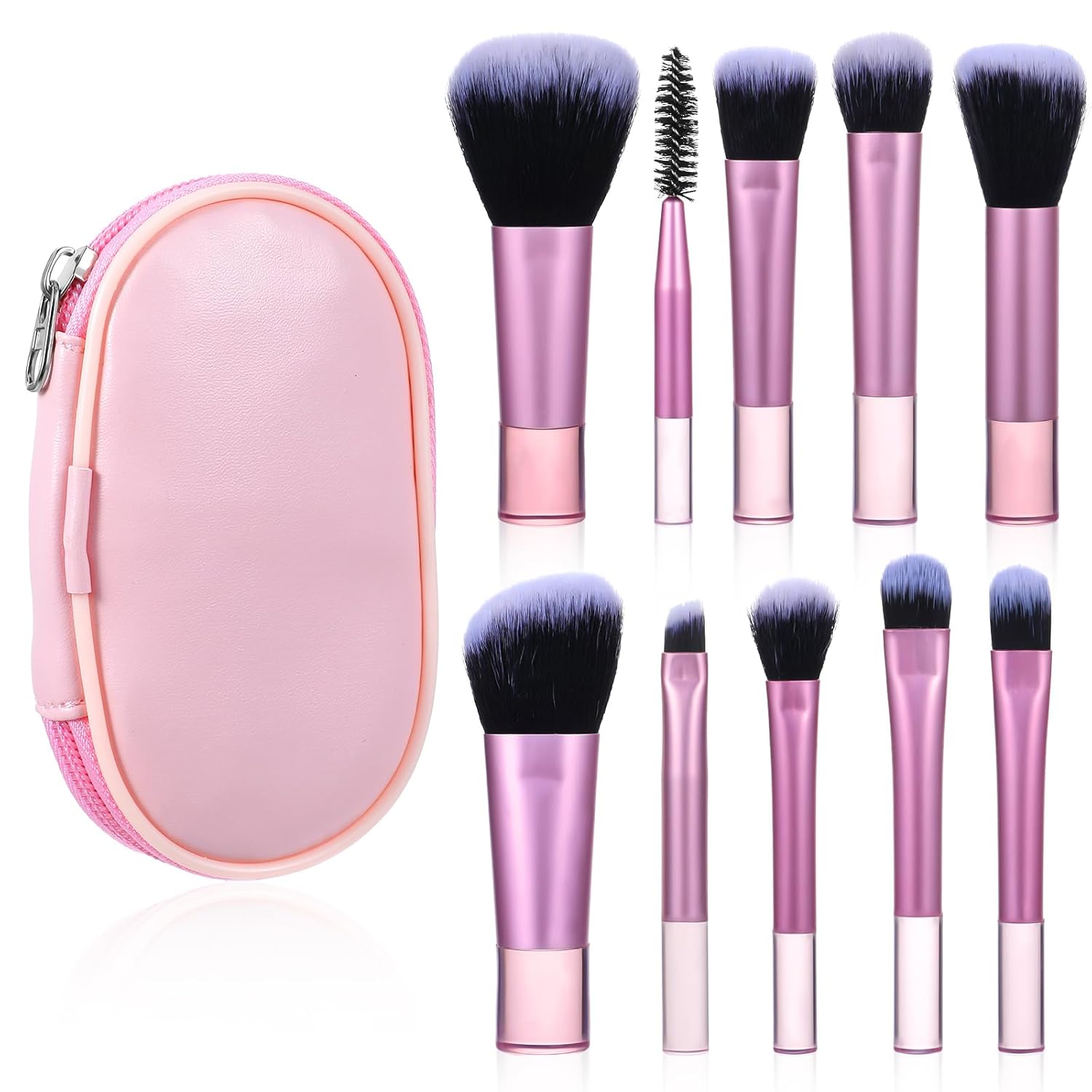 Amazon.com: PEOVLVN 10 Pcs Travel Makeup Brushes, Mini Makeup Brushes ...
