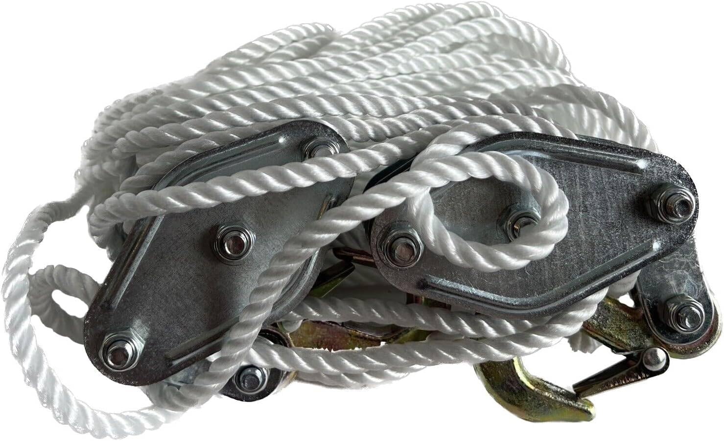 Rope Ratchet Tie Down Aazon.co: FITHOIST Block And Tackle 4400LBS ...