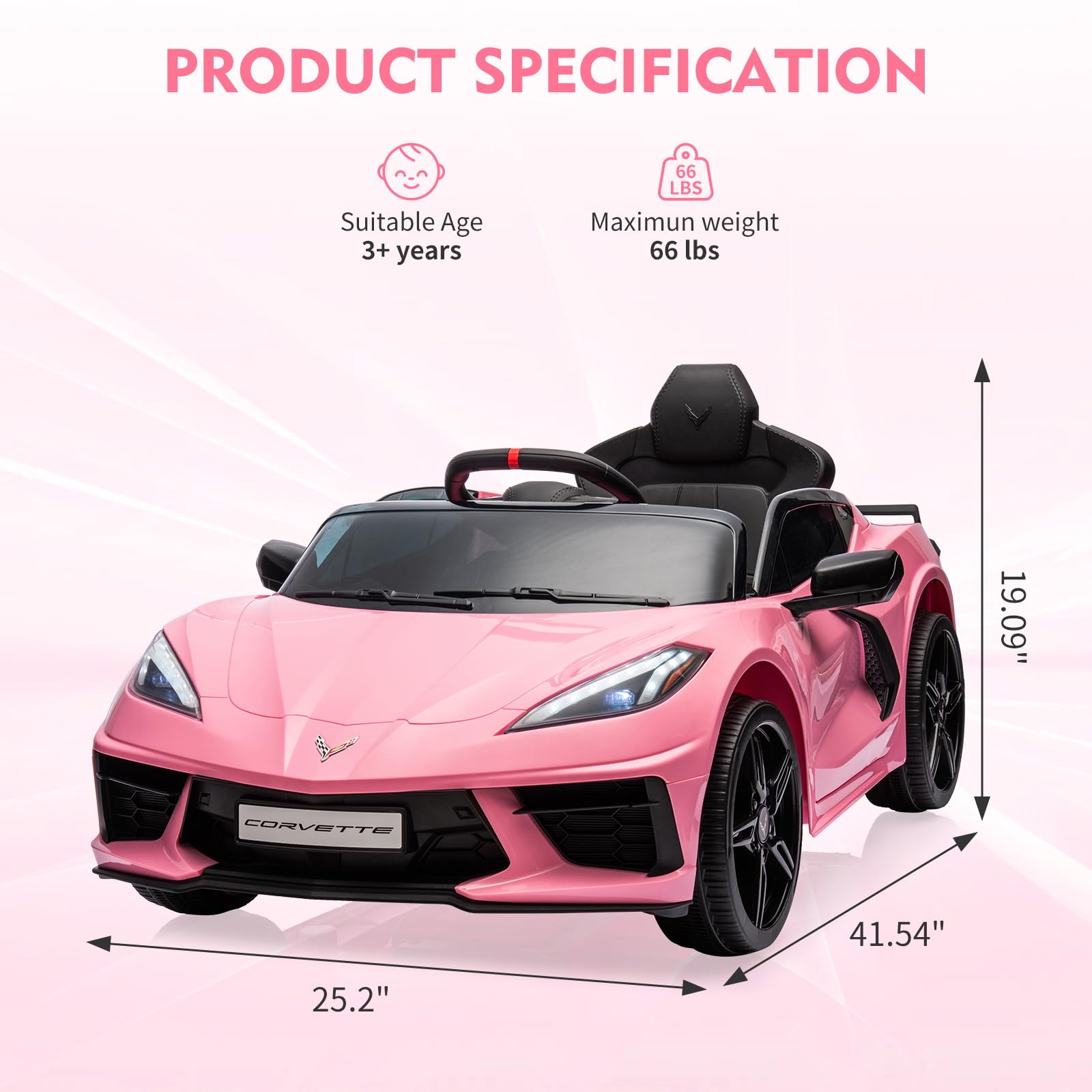Snapklik.com : 12V Kids Ride On Car Licensed Corvette Battery Powered ...