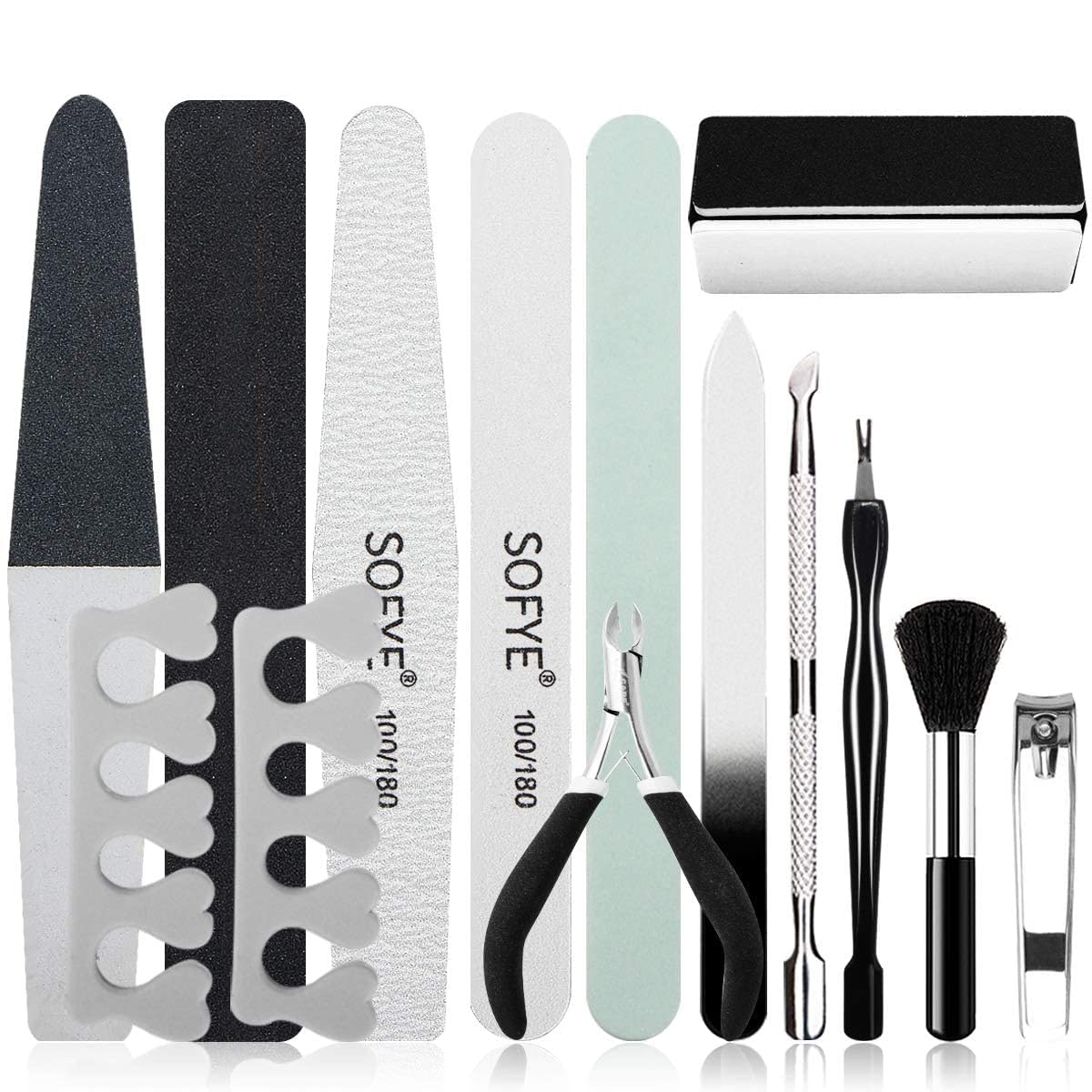 SOFYE Nail Files Set Professional Manicure Pedicure Set Nail Buffers ...