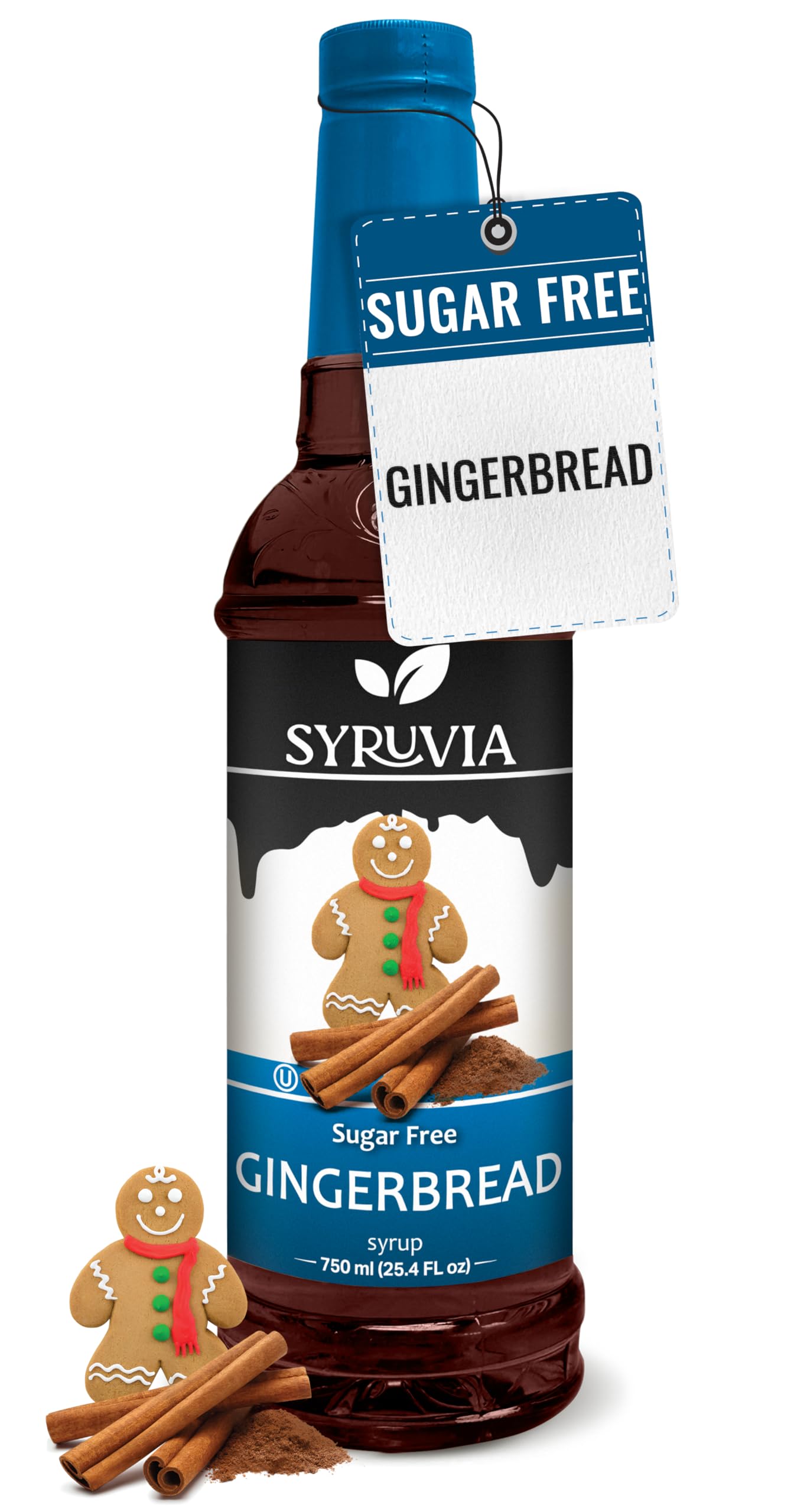 Amazon.com: Syruvia Sugar-Free Gingerbread Coffee Syrup - 25.4 fl oz ...