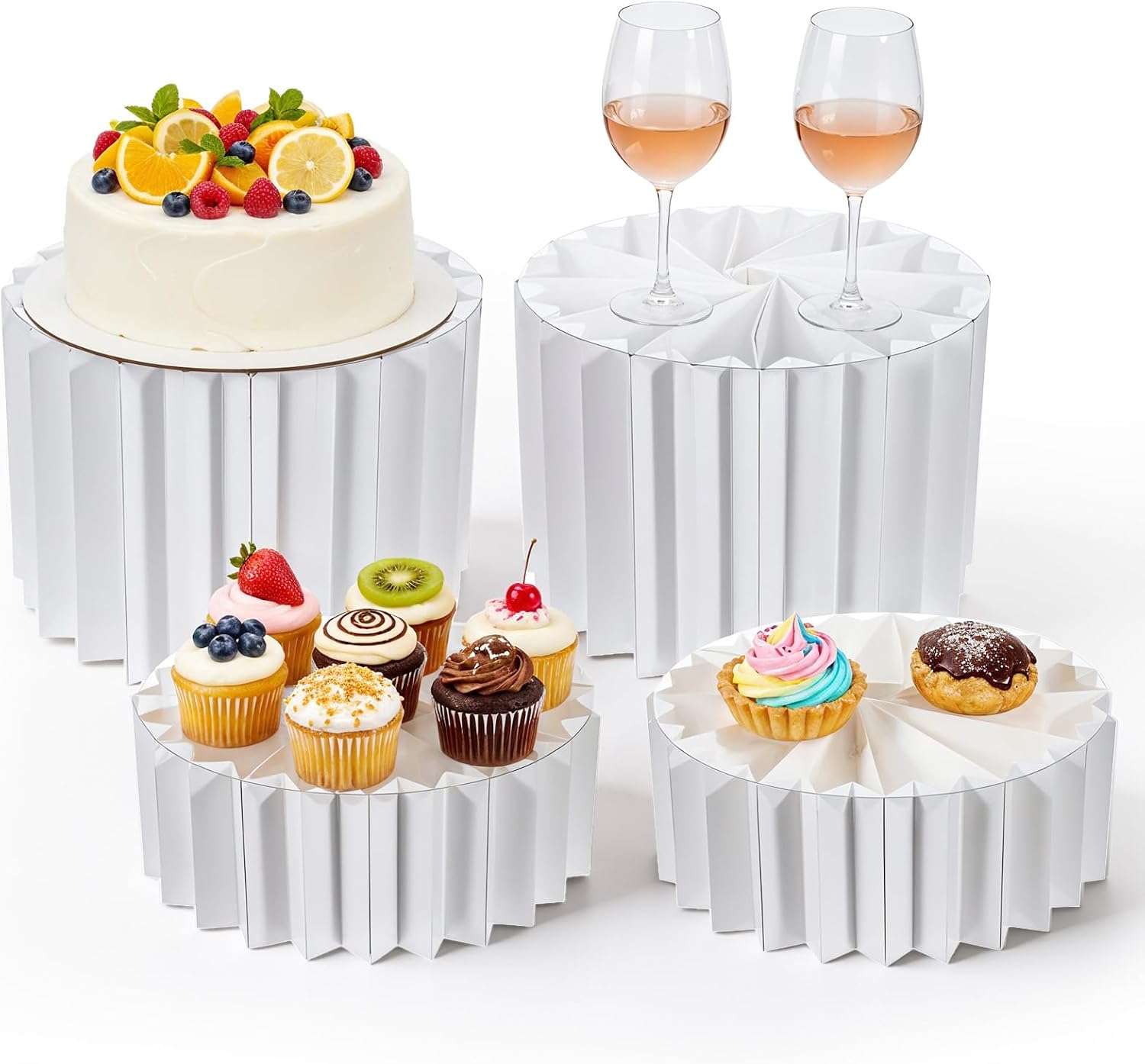 Amazon.com: xozeooeu 4 Pack Buffet Risers, Food Display Stands for ...