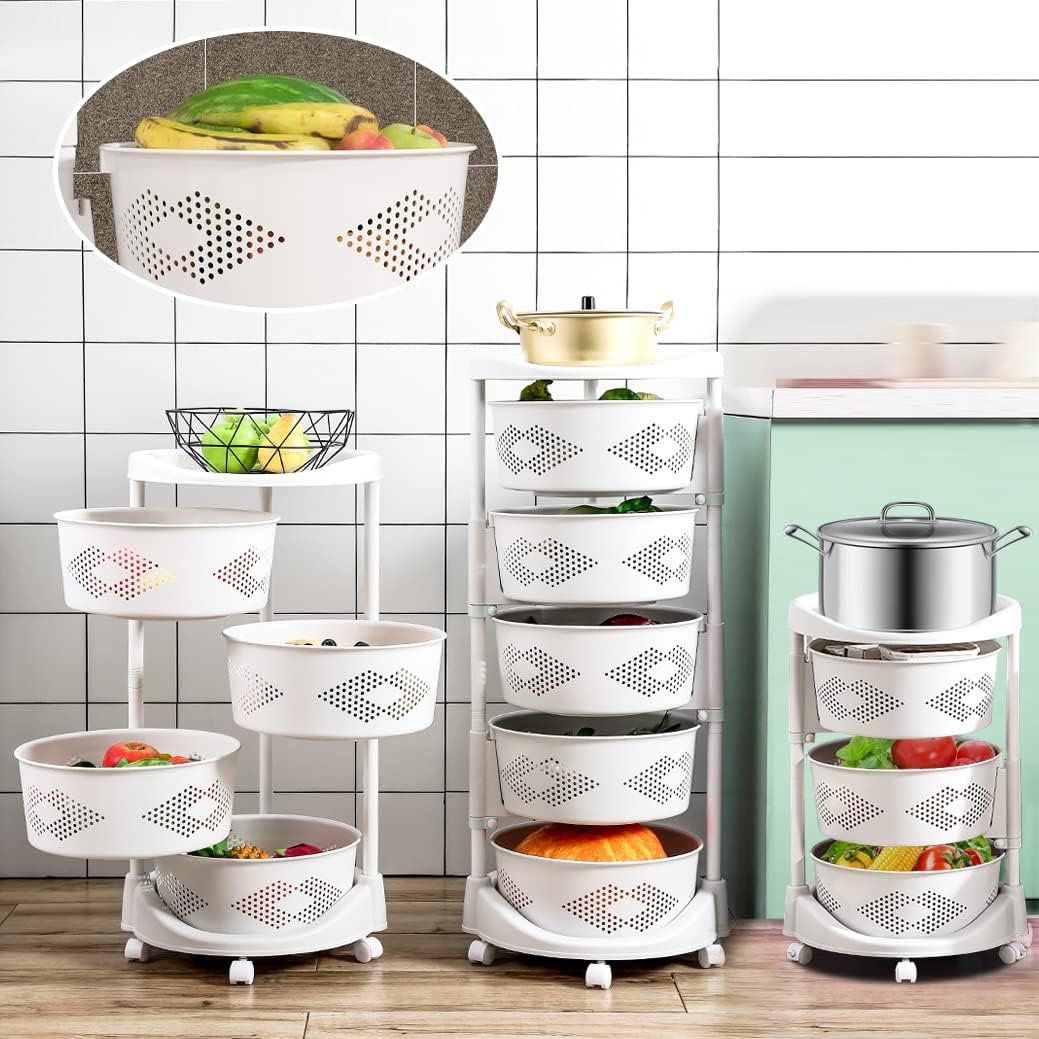 Amazon.com: HarBin-Star Rotating Storage Rack Movable, Fruit Potatoes ...