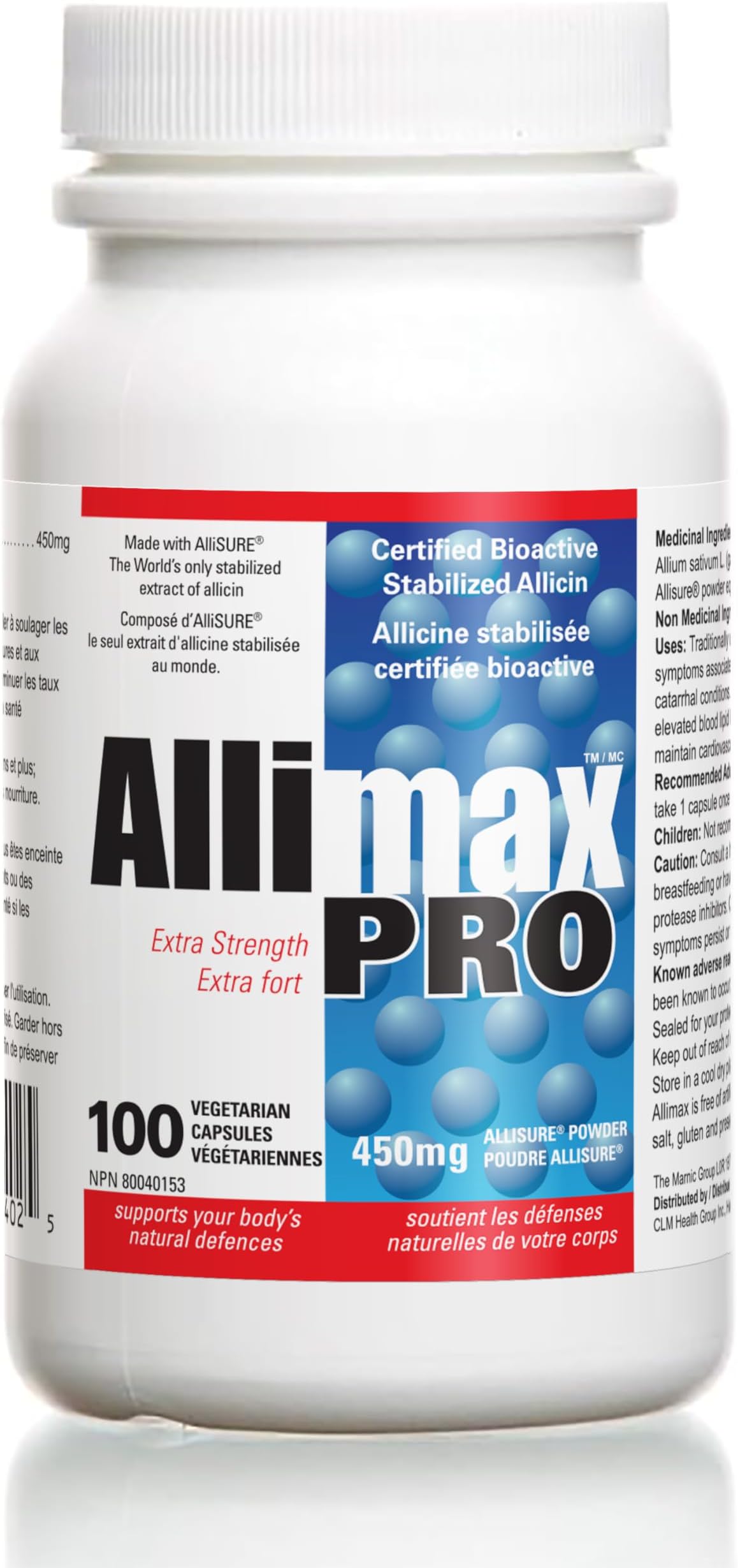 Amazon.com: Allimax Pro 450mg 100 Vegicaps. Allicin Garlic Supplement ...