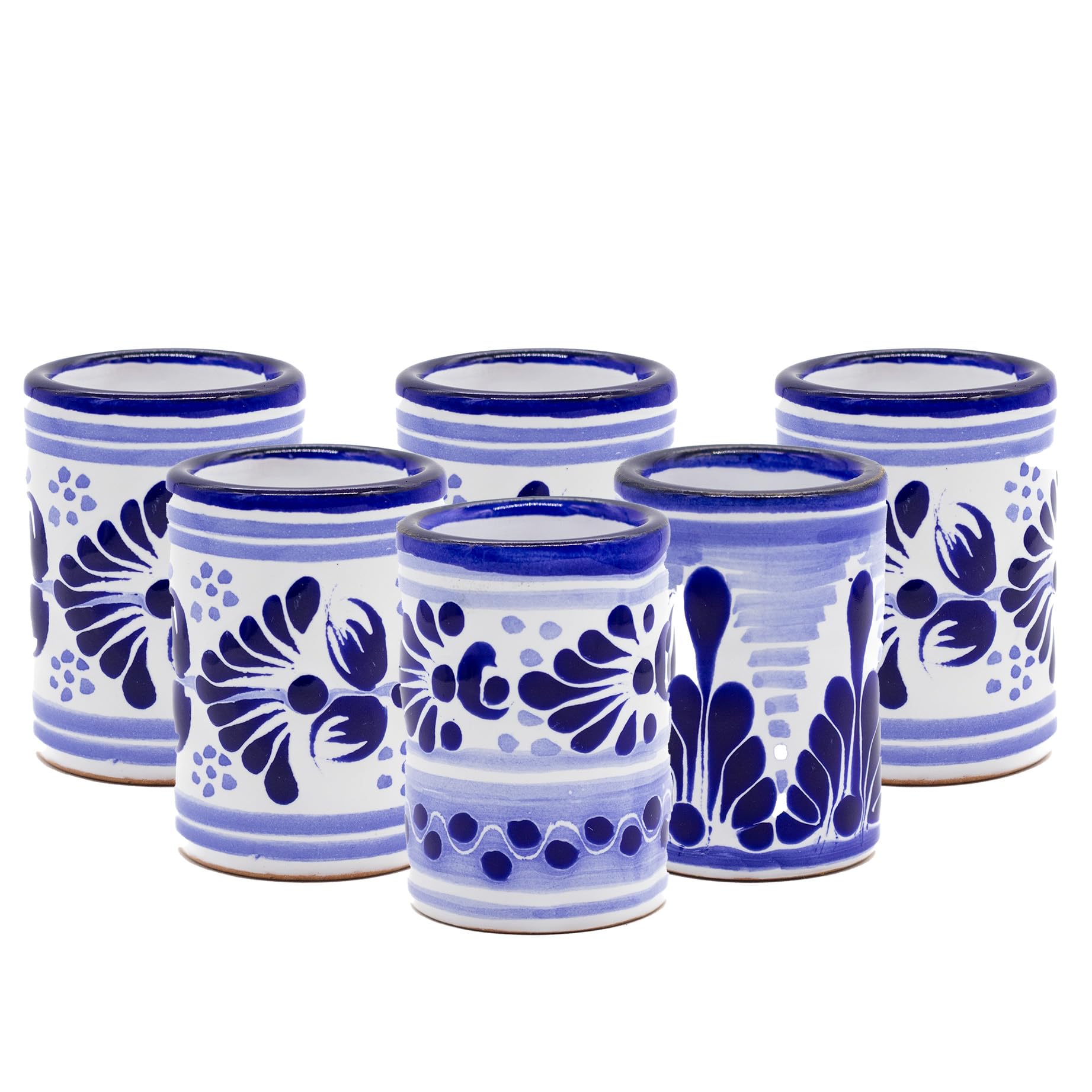 EcoGreen® - Set de 6 Vasos tequileros, Fabricados de Talavera Artesanal ...