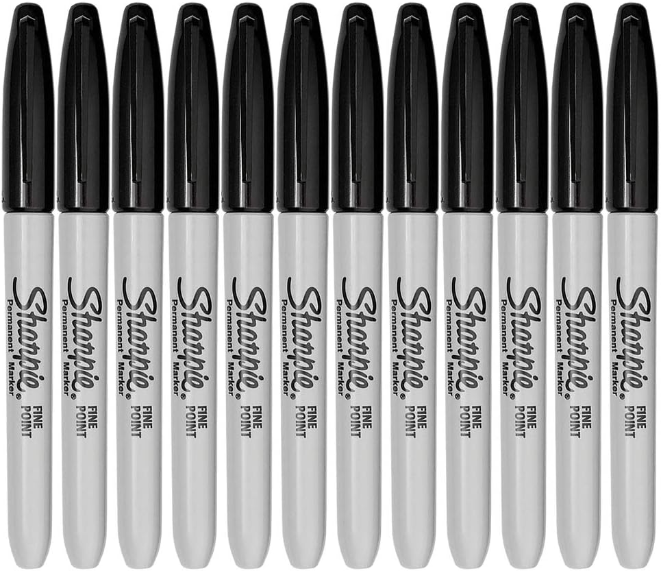 Amazon.com : Sharpie Permanent Markers, Fine Point, Black Ink, Pack of ...