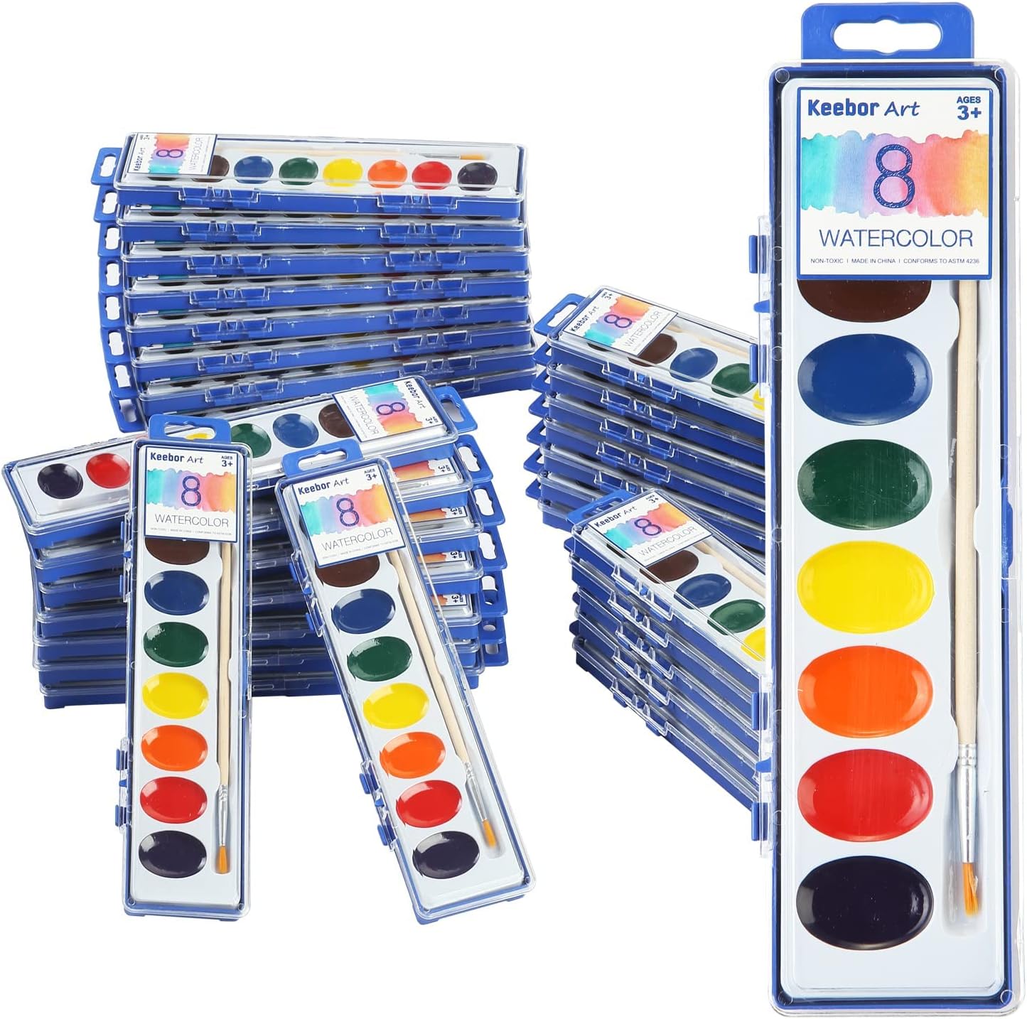Amazon.com: Ezzgol Watercolor Paint Sets Bulk Pack of 24, 8 Colors ...