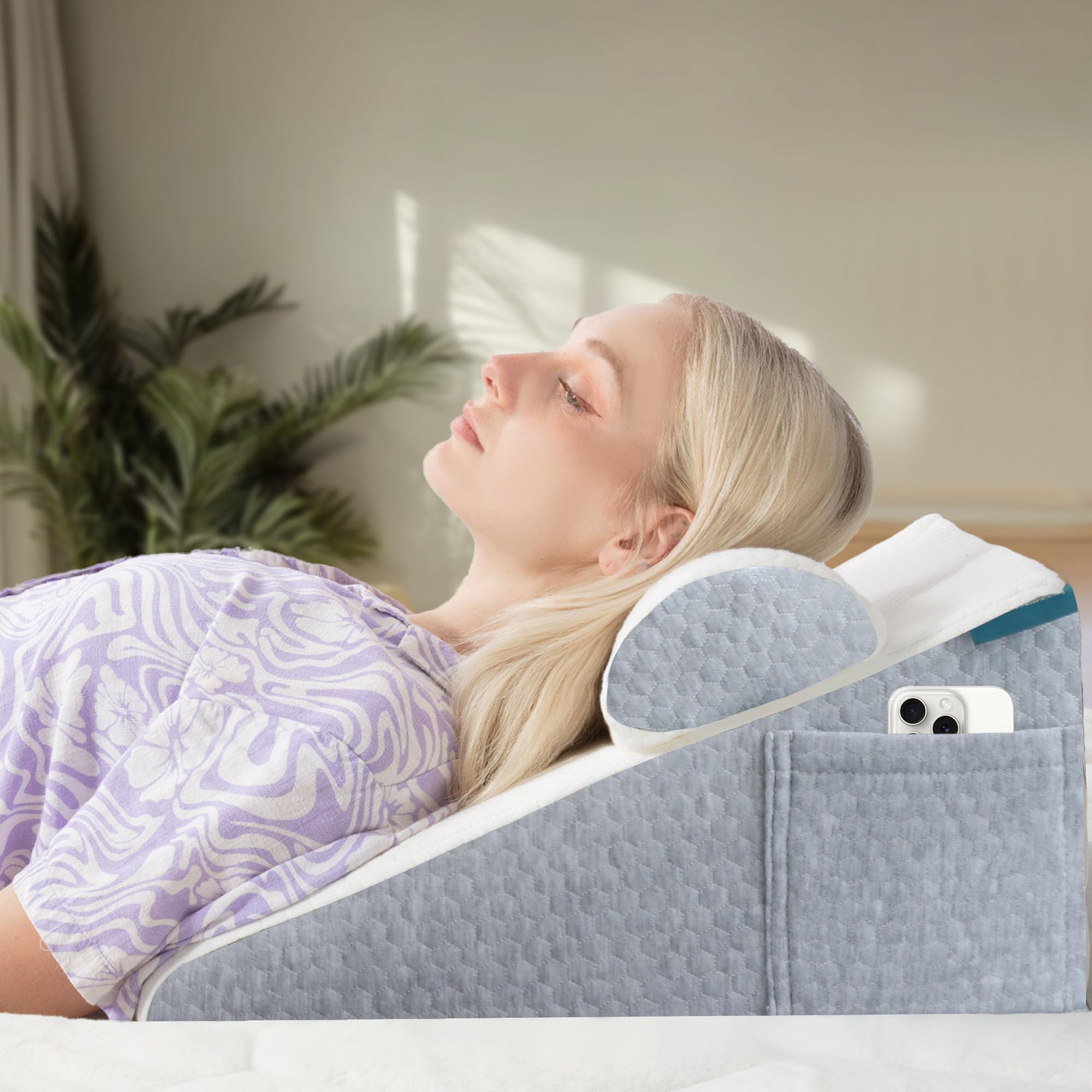 Amazon.com: SJEUQOP Bed Wedge Pillow for Sleeping, 3 Pcs Adjustable ...