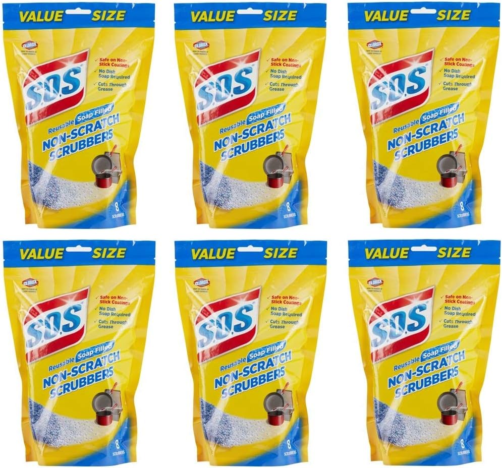 Amazon.com: Non-Scratch Soap Scrubbers, Blue, 8 Count (Pack of 6 ...