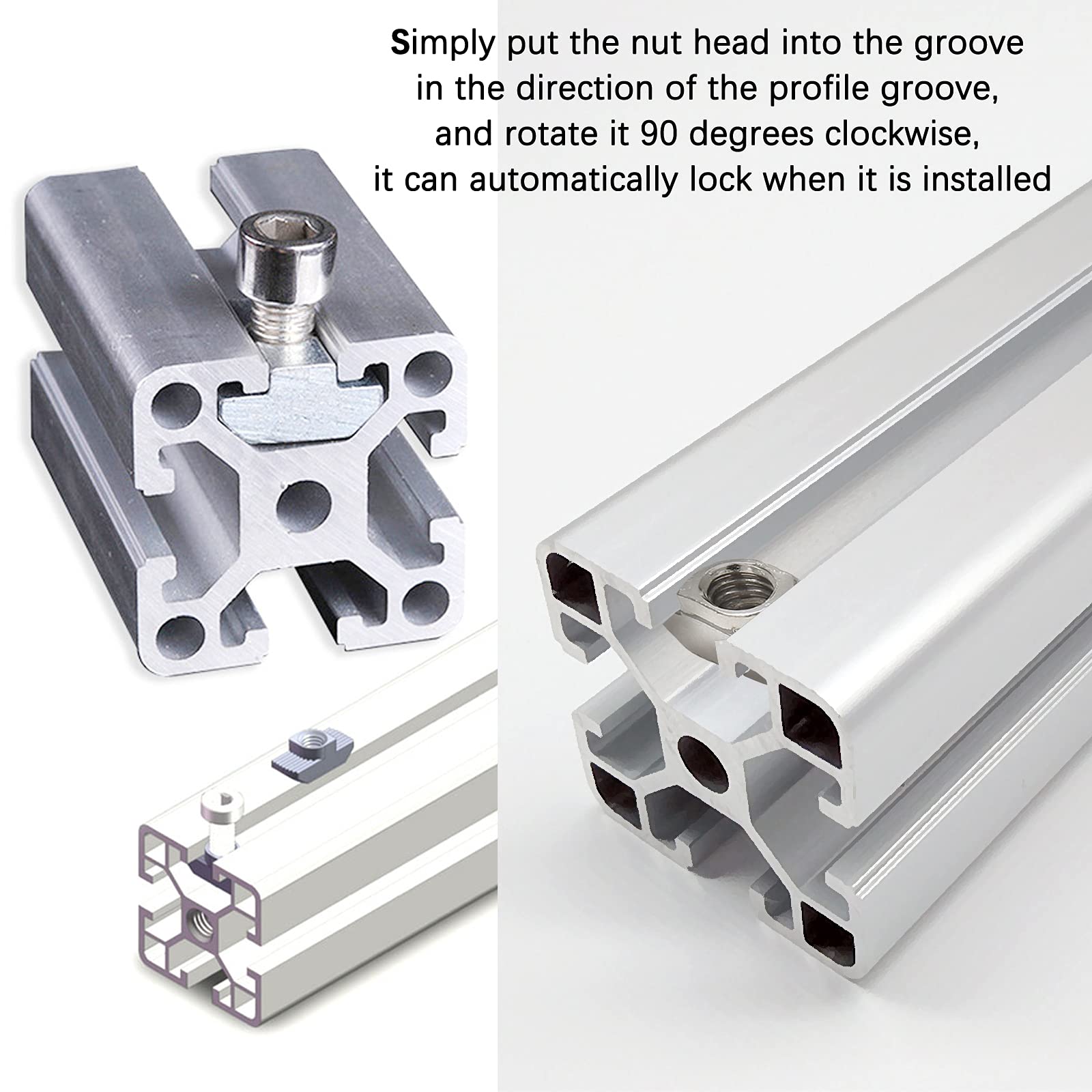 Snapklik.com : Rierdge 150 Pcs 2020 Series Sliding T Nuts Metric M5 ...