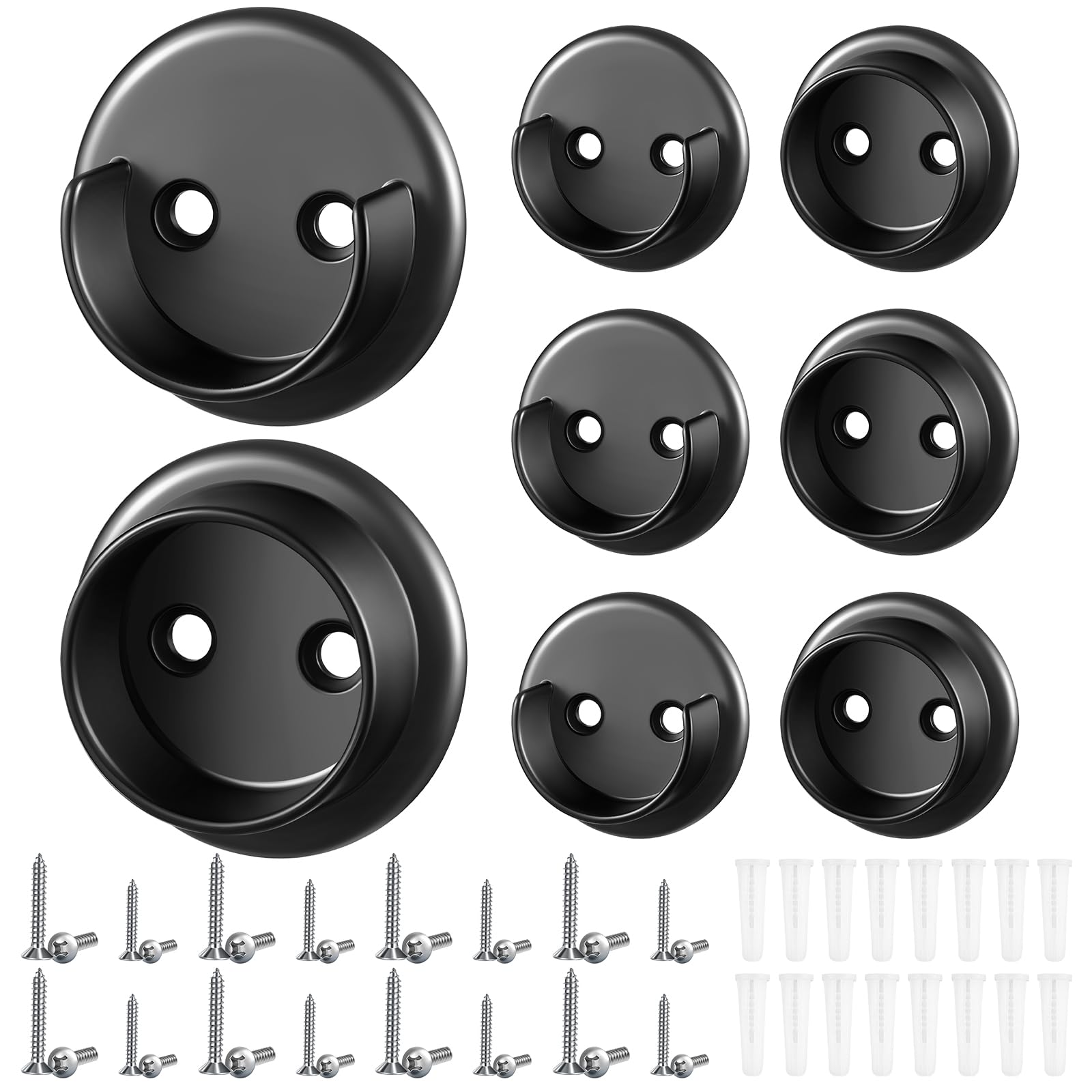 Snapklik.com : Yaocom 4 Pairs Metal Closet Rod Socket Bracket Set Heavy ...