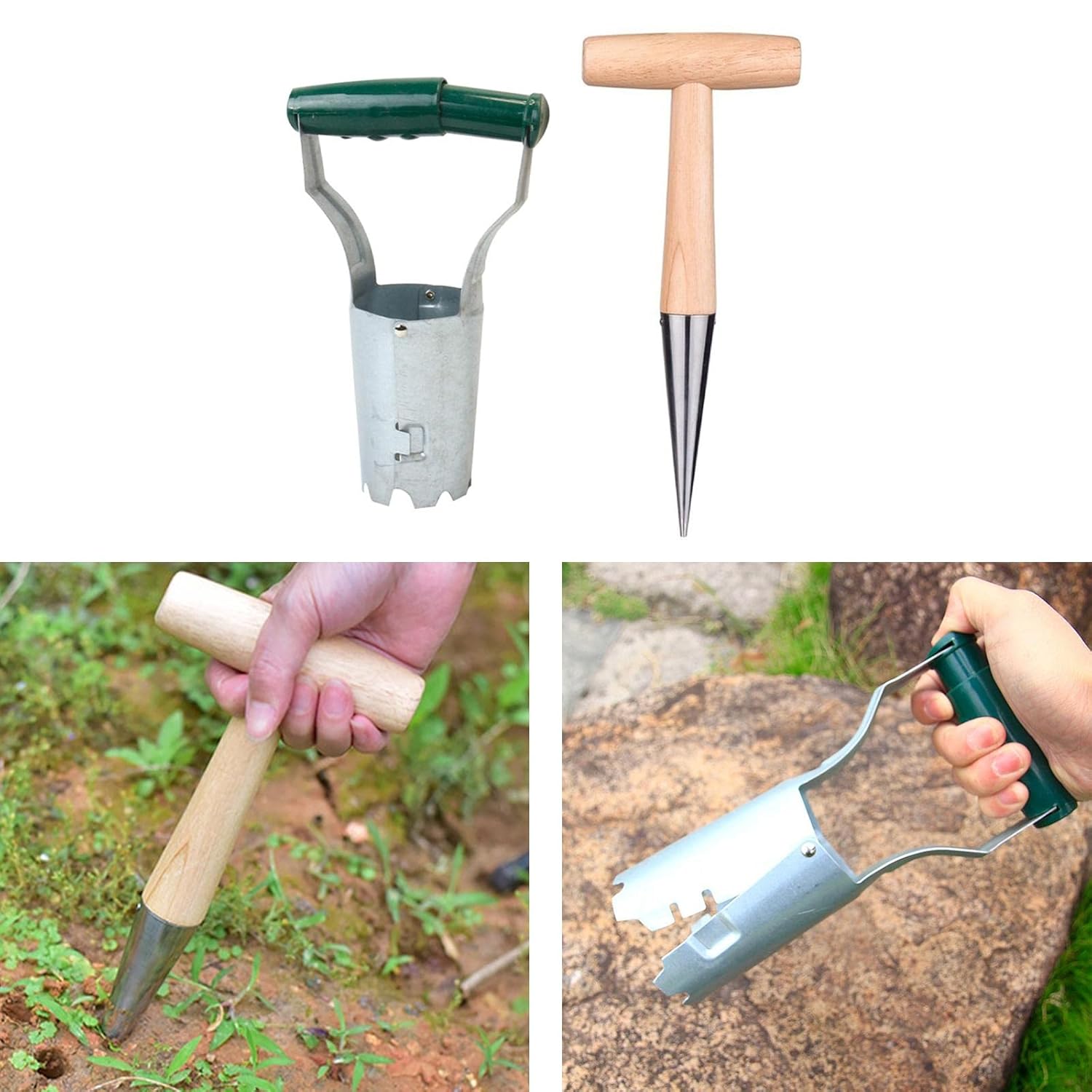LICHTS 2X Planting Seeds and Bulb Tools Hand Digger Soil Insertion ...