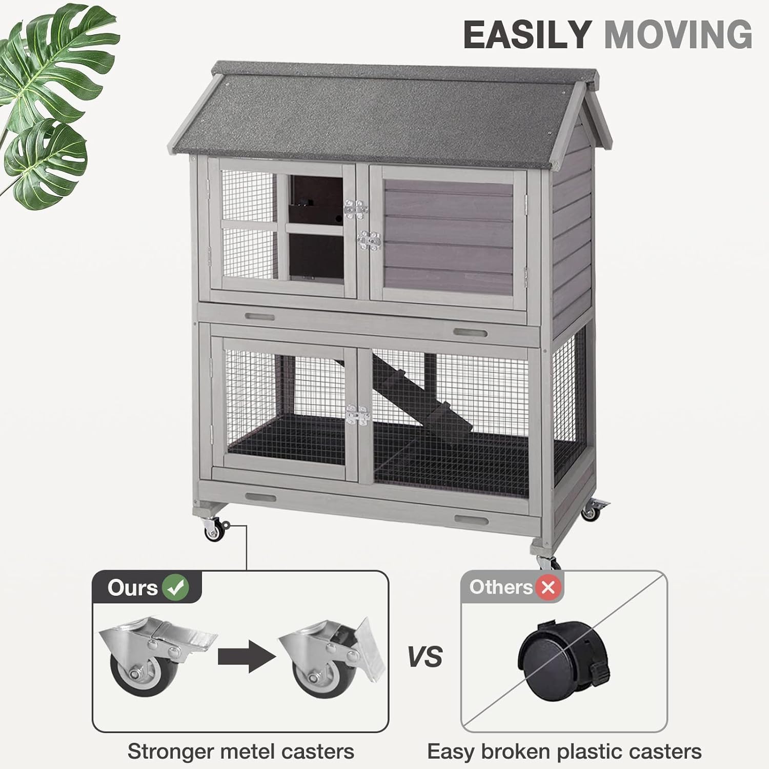 Removable Rabbit Hutch with PVC Curtain, 4 Wheels, 2 Trays in Nepal at ...