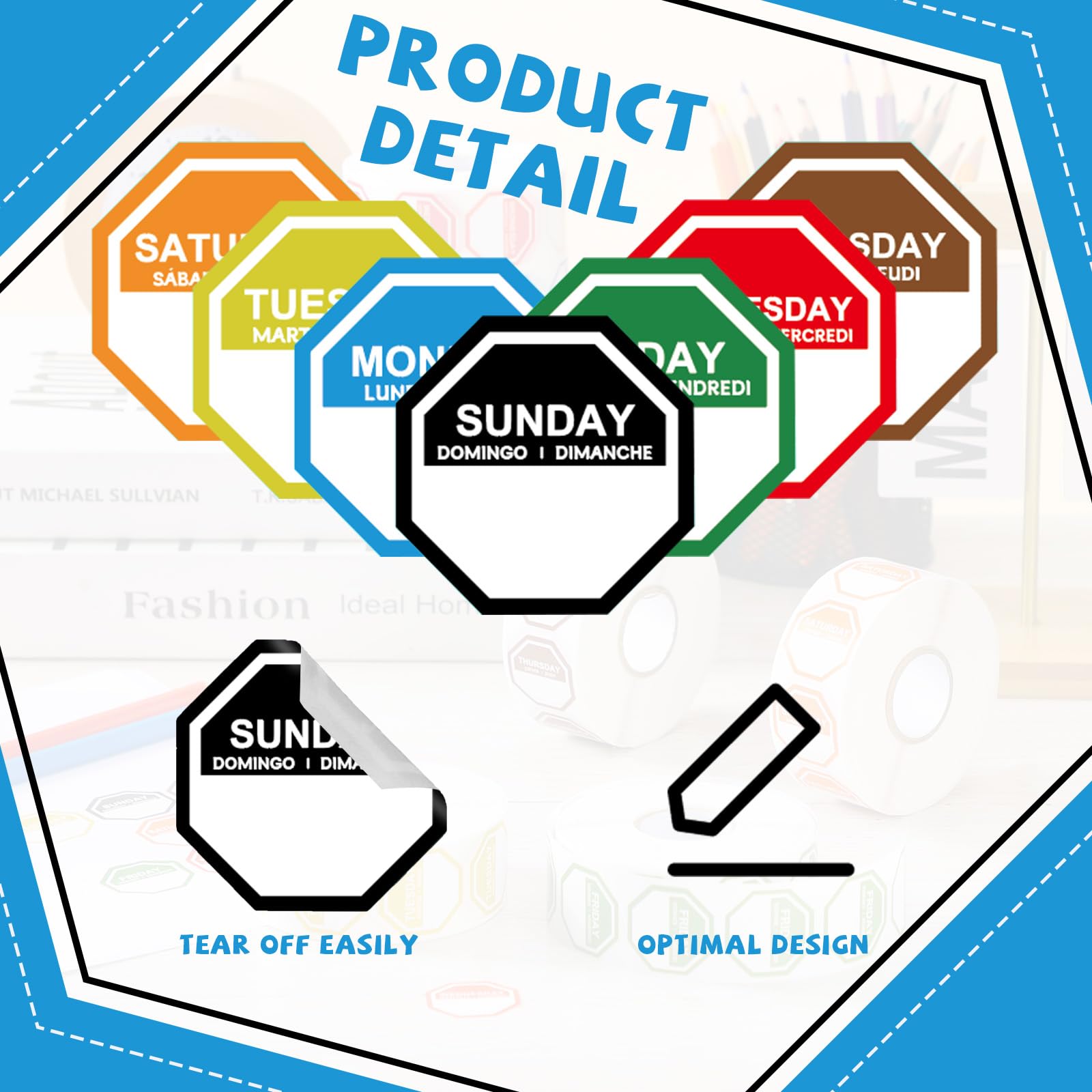 Snapklik.com : Sayglossy 7000 Pcs Day Of The Week Labels Food Labels ...