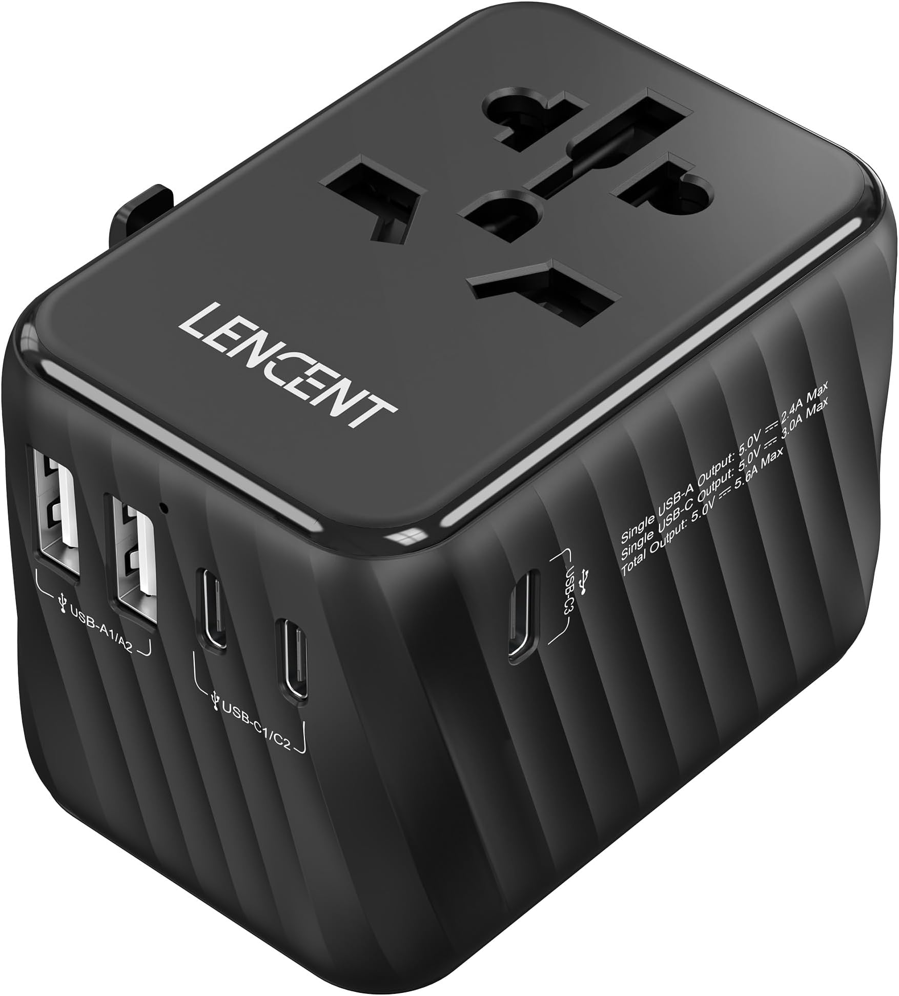 Ouliyo Universal Travel Adapter, 2 USB-C & 2 USB-A Ports, Worldwide ...