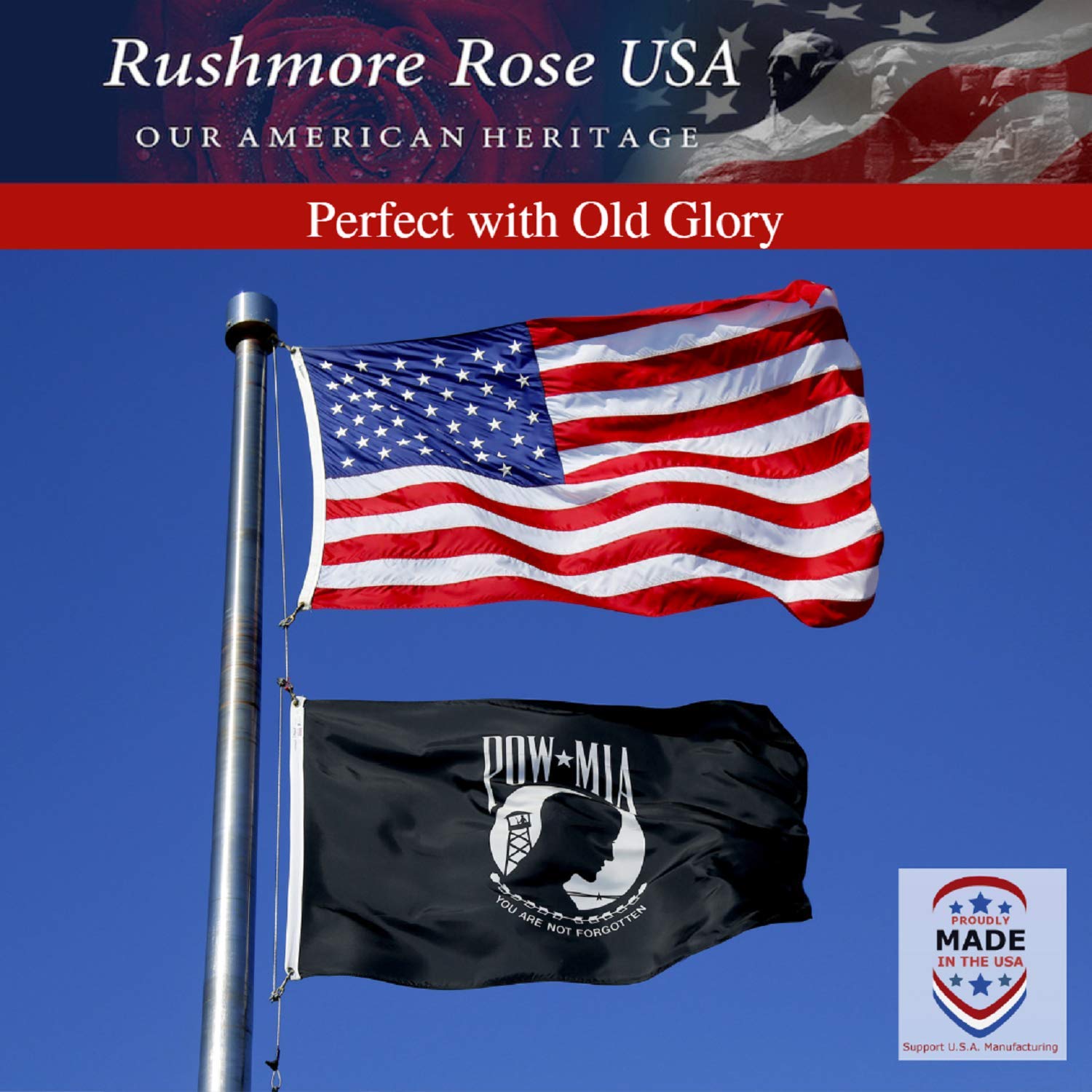 Snapklik.com : POW MIA Flag 3x5 - Made In USA, Heavy Duty Outdoor Flag ...