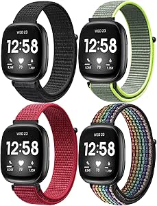 Amazon.com: ShuYo Sport Loop Nylon Band Compatible with Fitbit Versa 4 ...