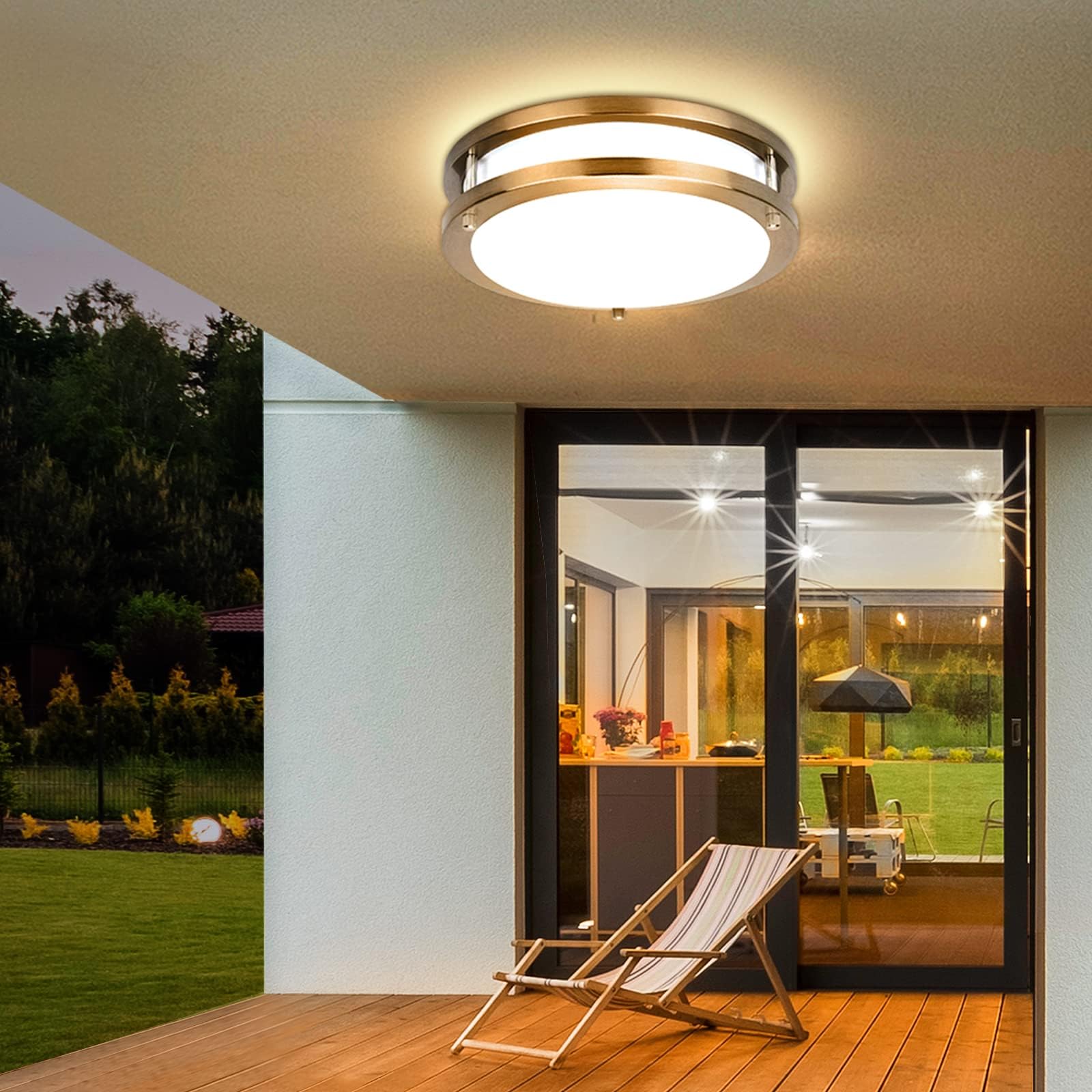 Awanber Motion Sensor LED Flush Mount Ceiling Lights, 12inch 24W 2400LM ...