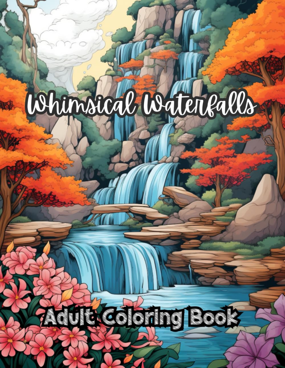 Amazon.com: Whimsical Waterfalls Coloring Pages For Adults Coloring ...