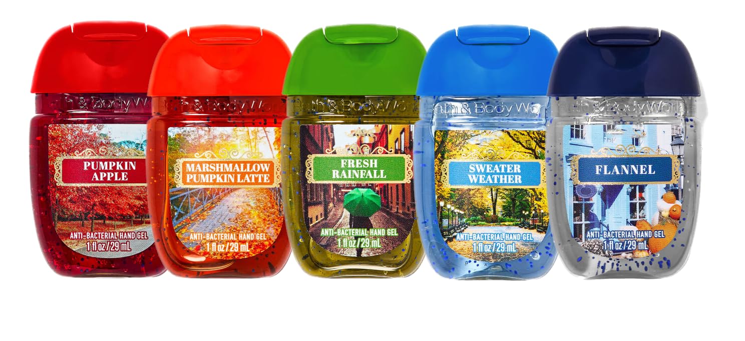 Amazon.com : Bath Fall Foliage Hand Sanitizer - Set of 5 Mini Travel ...