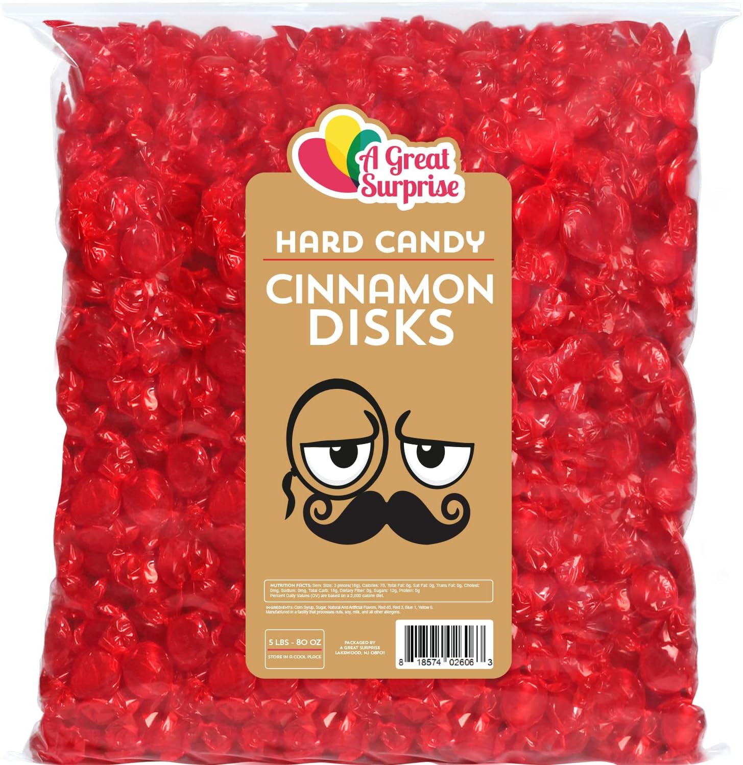 Amazon.com : Cinnamon Hard Candy Individually Wrapped - Red Candy for ...