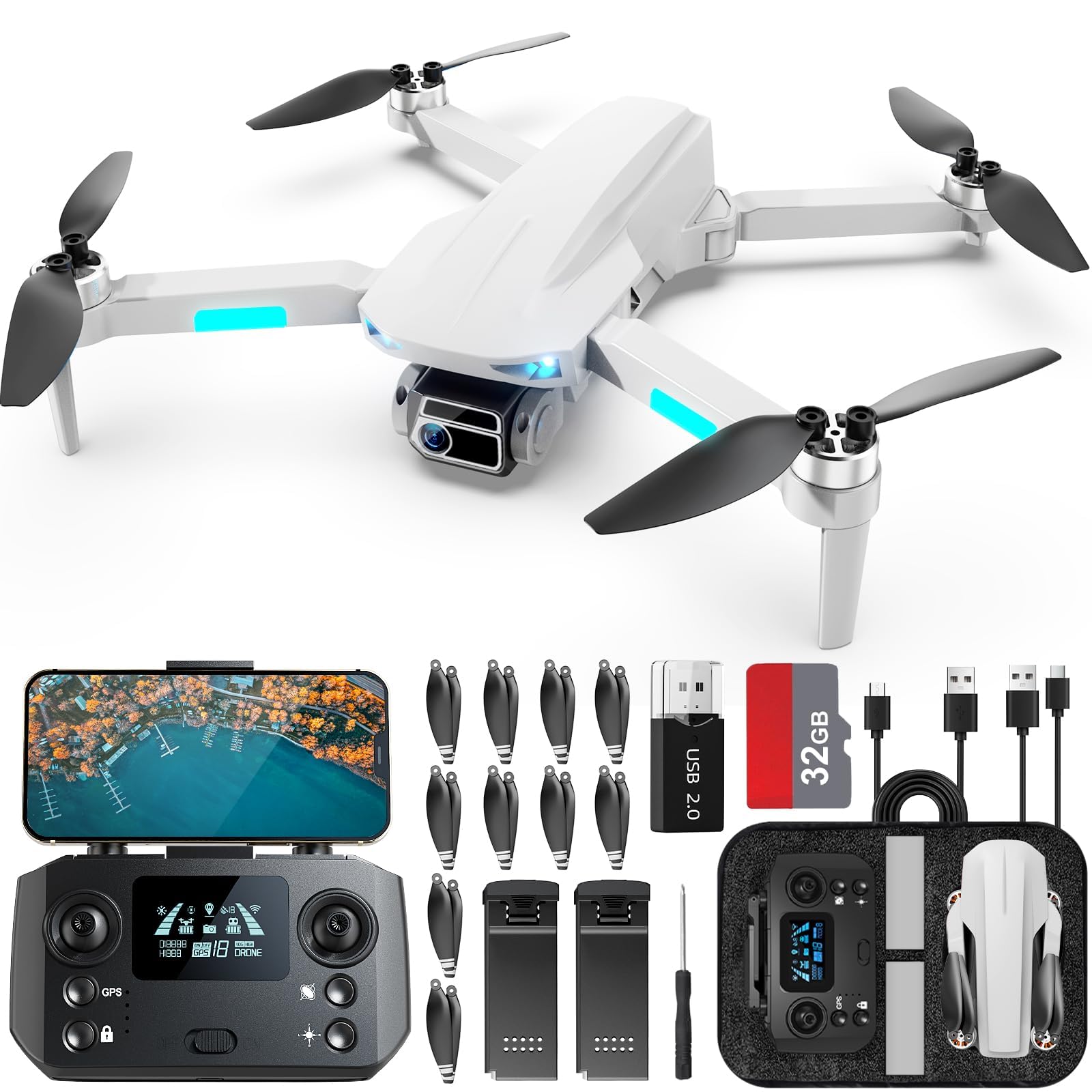 Amazon.com: HHD Drone with 4K Camera for Adults Beginner,52-Min Max ...