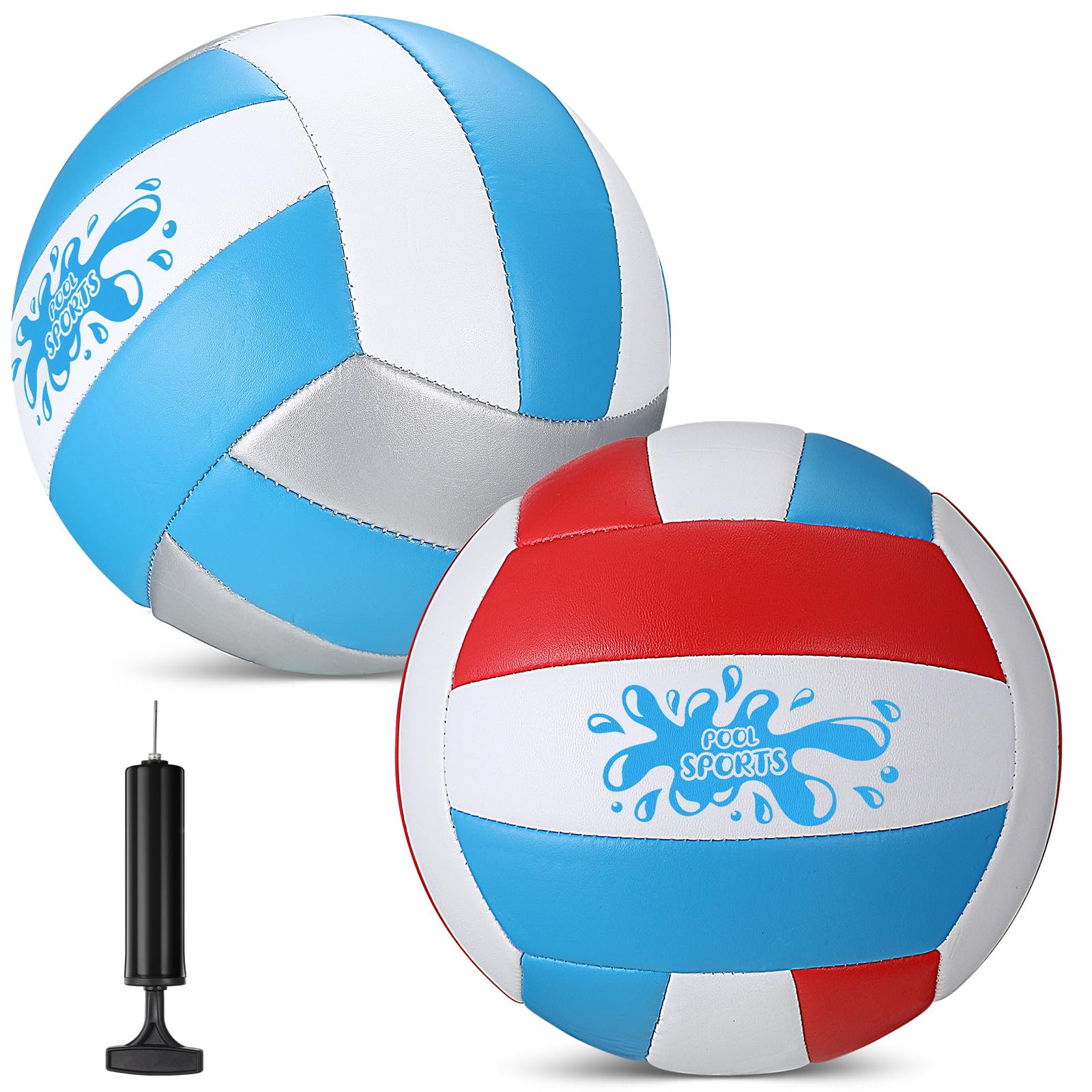 Amazon.com : Jenaai 2 Pack Swimming Pool Water Volleyball with Pump ...