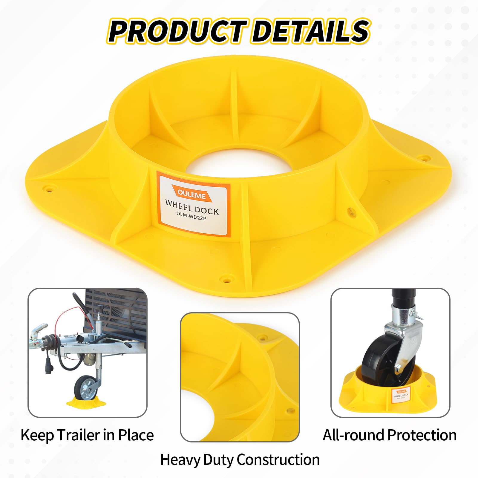 Snapklik.com : Trailer Jack Wheel Dock, Tongue Jack Wheel Chock For ...