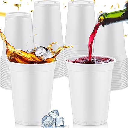 Amazon.com: Hushee 300 Pcs Disposable Thick Plastic Cups - 16 oz ...