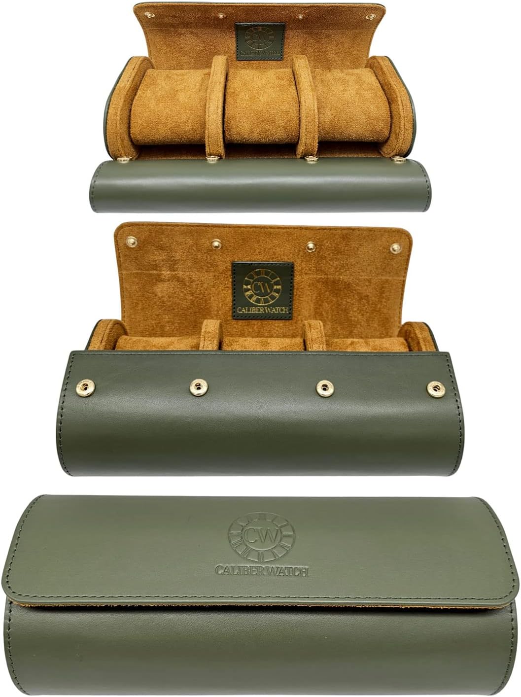 Amazon.com: Genuine Napa Leather Watch Roll Travel Case for 3 Watches ...