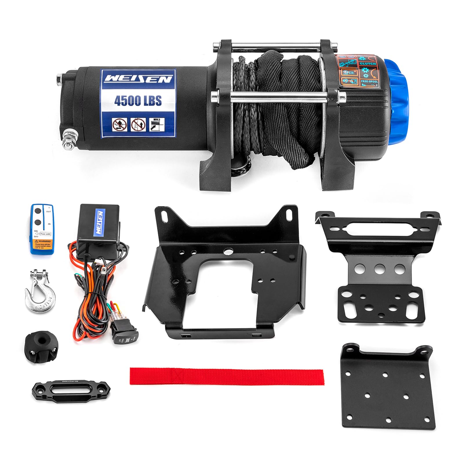 Snapklik.com : WeiSen 4500lb Electric Winch Kit w/Rocker Switch And ...