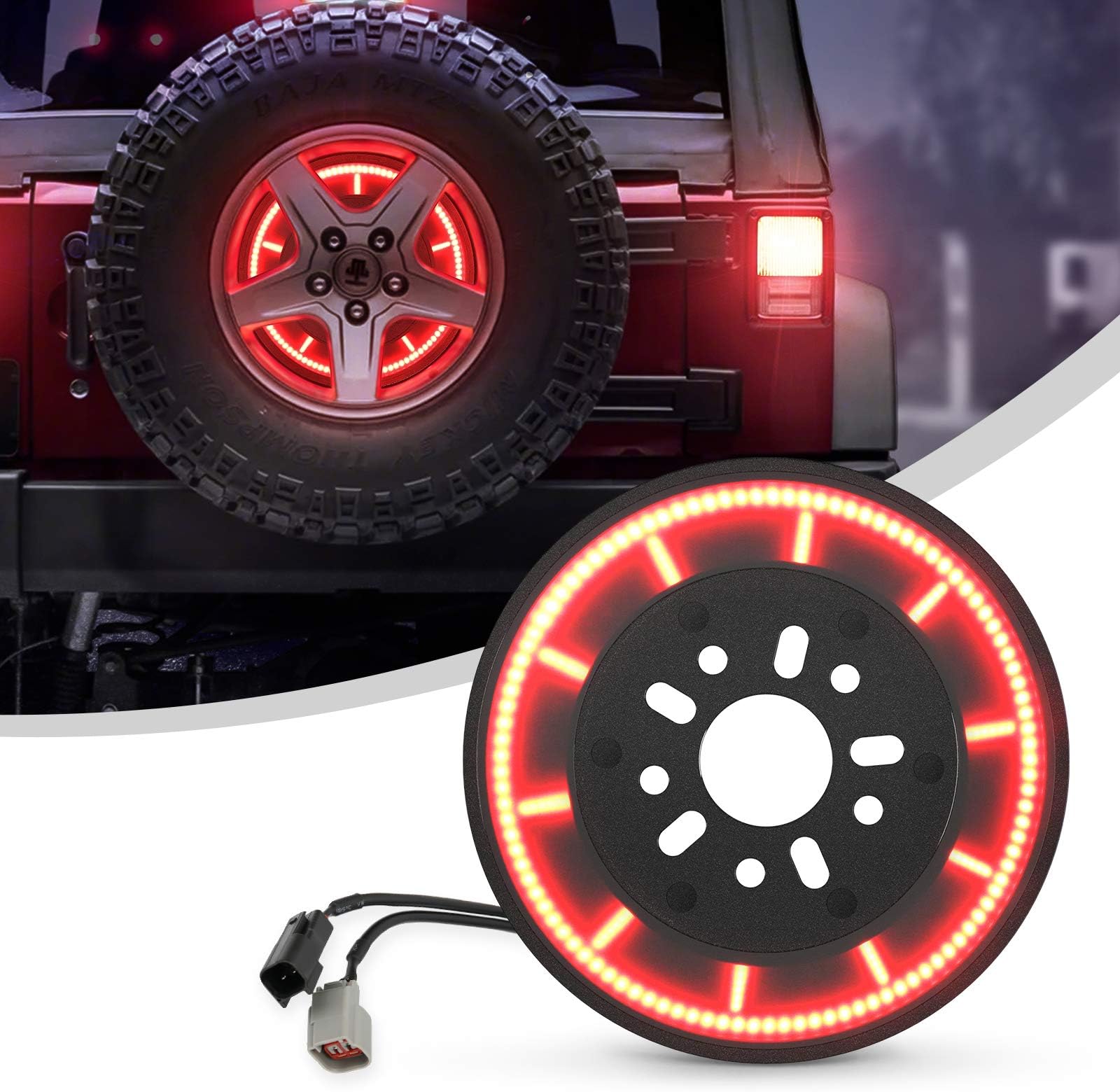 Amazon.com: iJDMTOY Pair Rear Mount Spare Tire Lug Nut Insert Red 3rd ...