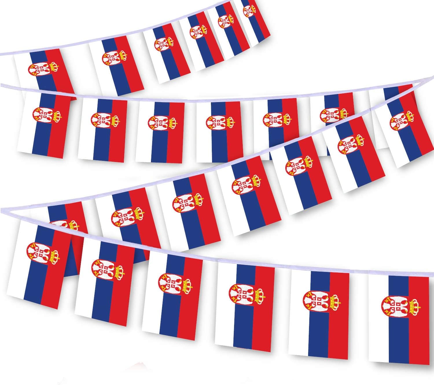 Amazon.com : 30 PCS Serbia Flag String,32 FT Serbian Bunting,Decoration ...