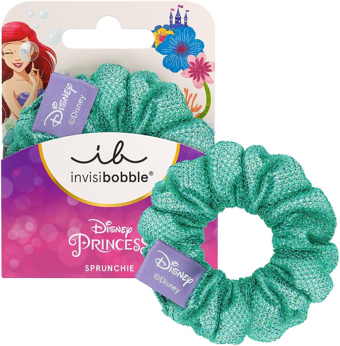 Amazon.com : Invisibobble KIDS Disney Ariel Scrunchie - Green Glitter ...