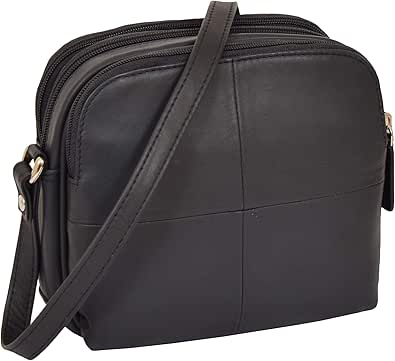 Divergent Retail DR366 Women's Leather Multi Compartment Sling Bag Navy ...