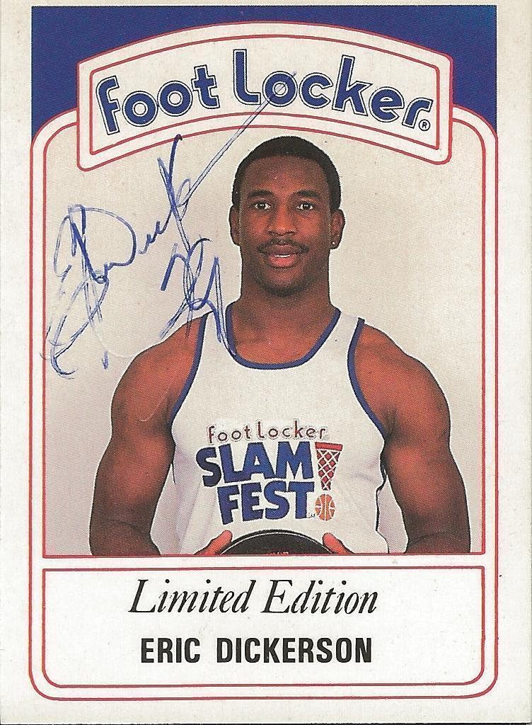Eric Dickerson 1989 Foot Locker Slam Fest Autograph Card #7 SMU Rams ...