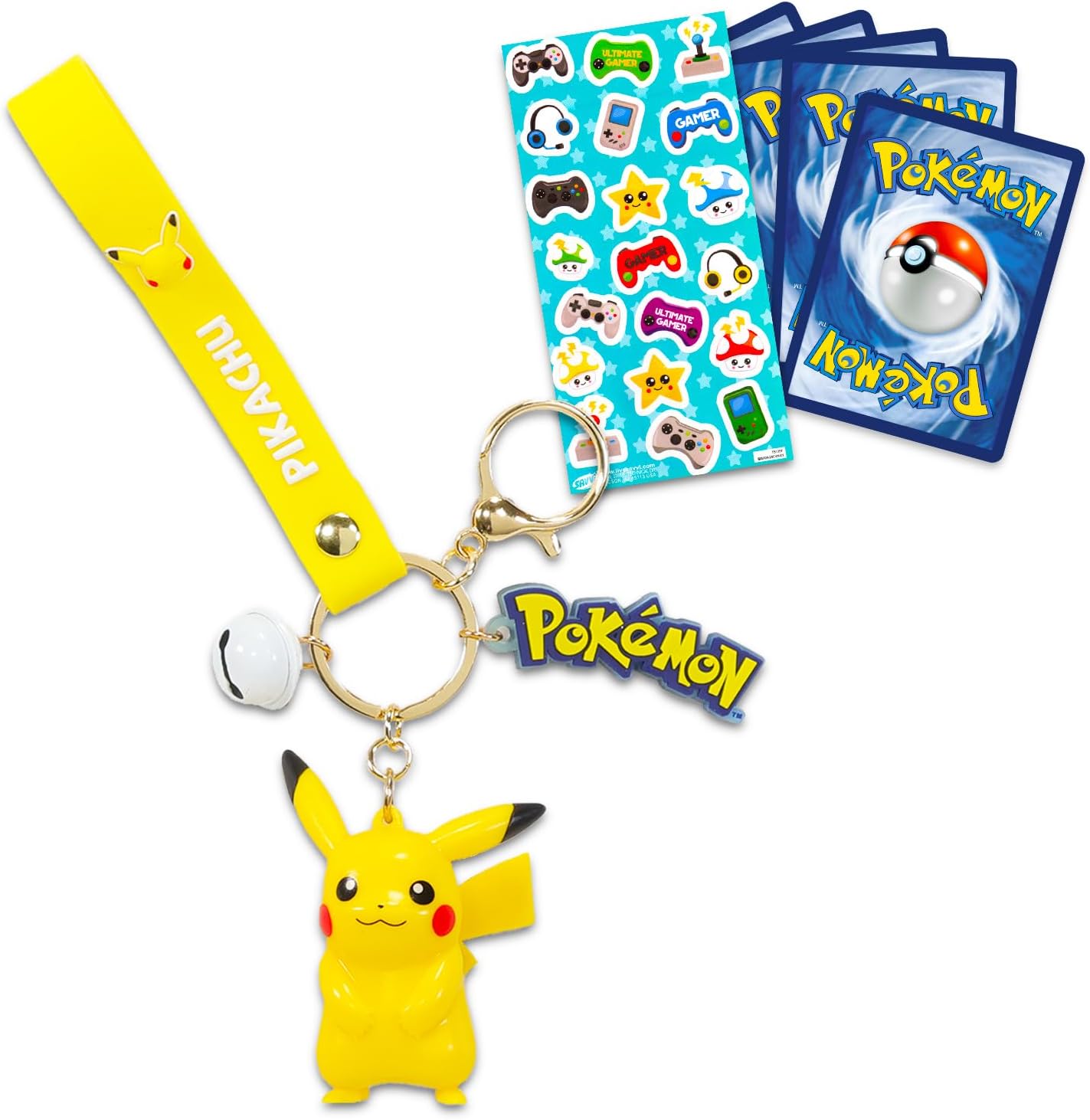 Nintendo Pikachu Keychain Bundle ~ Deluxe Silicone 3D Character Figure ...
