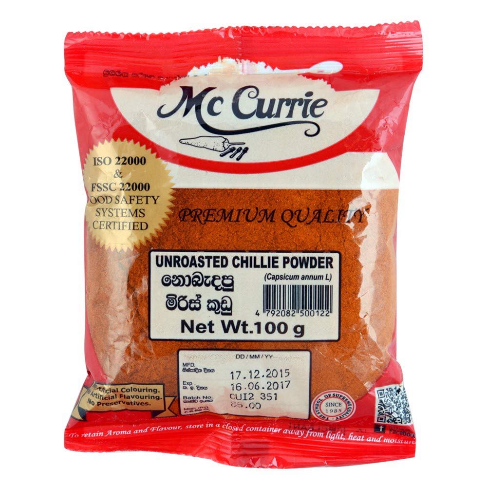 Buy Mc Currie Roasted Chili Powder Ceylon Chili 100g - Pure Sri Lankan ...