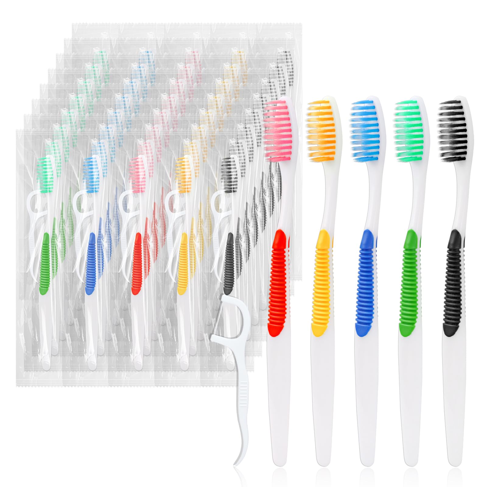 Amazon.com : HAIFOTRVA 10Packs Disposable Toothbrushes with Floss ...